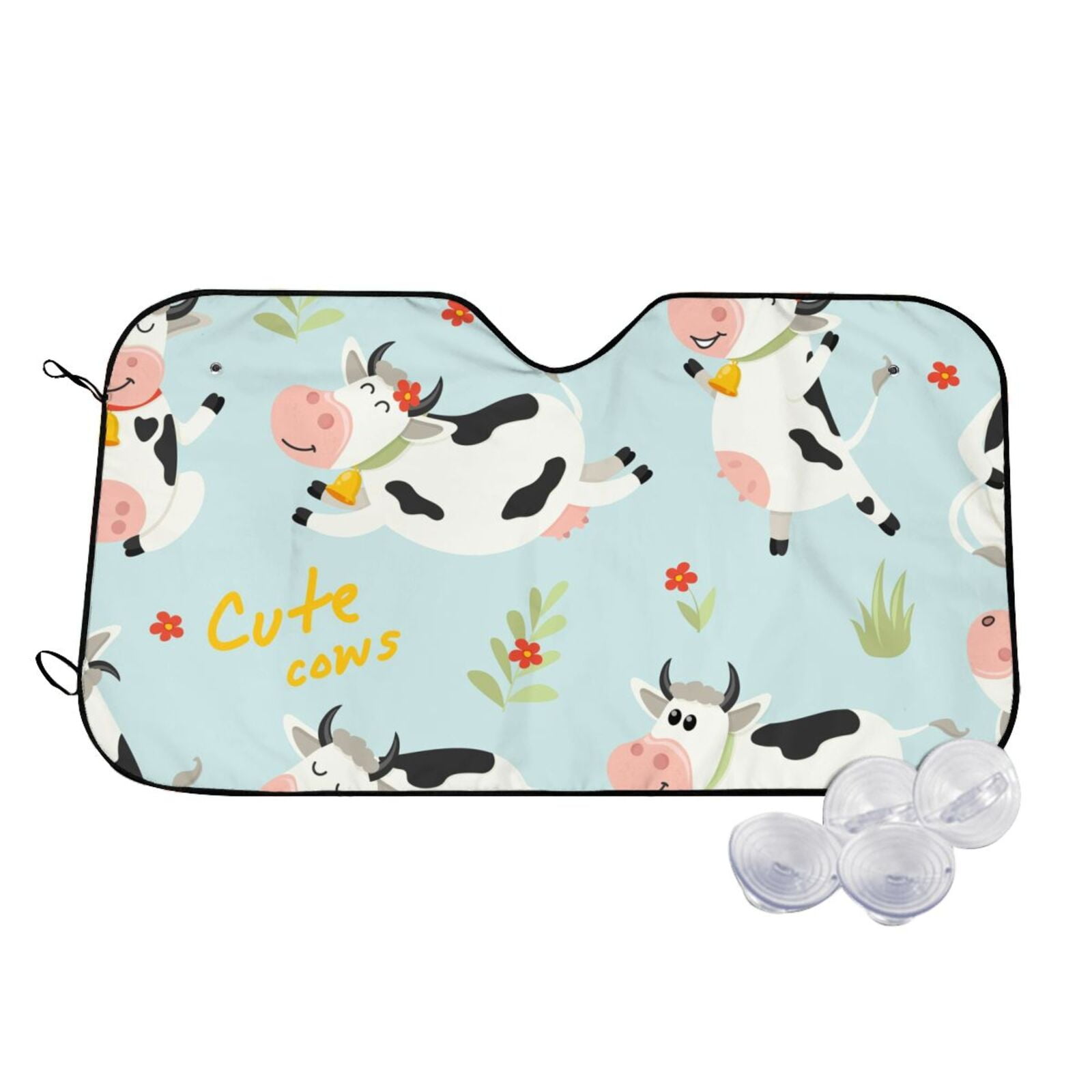 Haiem Cute Cows Car Windshield Sun Shade - Blocks UV Rays Sun Visor ...
