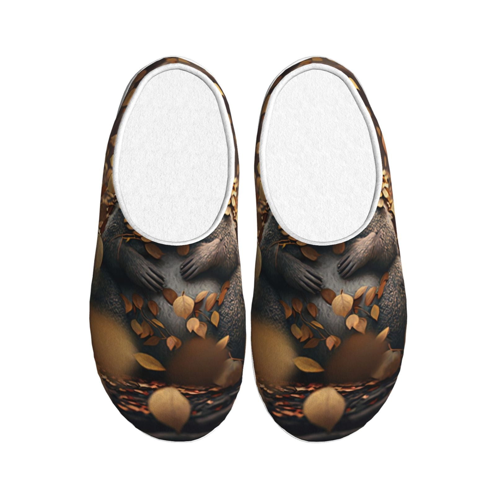 Haiem Cute Fallen Leaf Koala Print Women's Fuzzy Memory Foam House ...