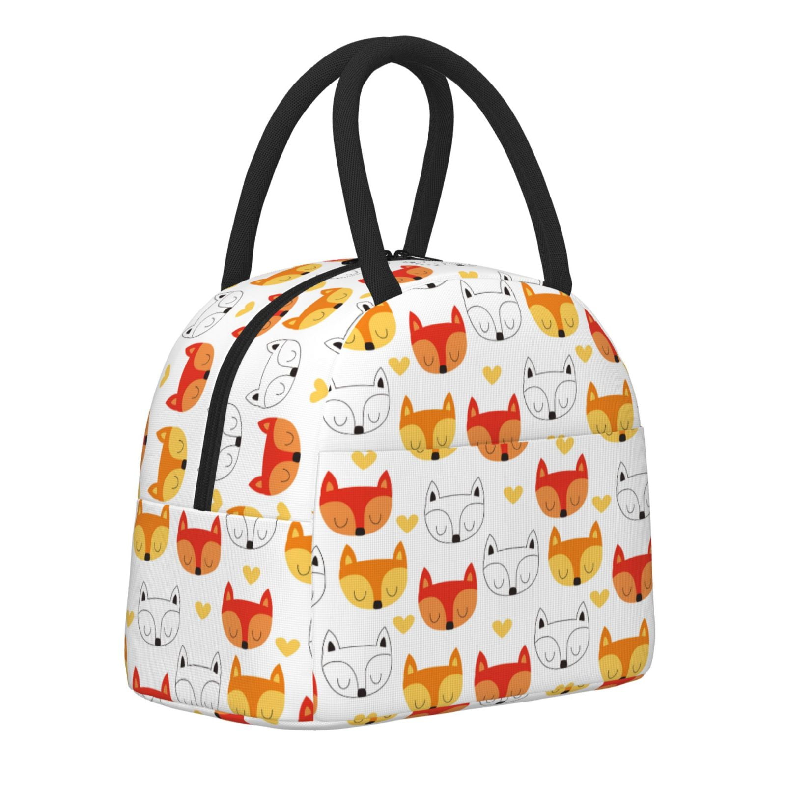 Haiem Cute Fox with Heart Printed Lunch Bag Women, Lunch Box Lunch Bag ...