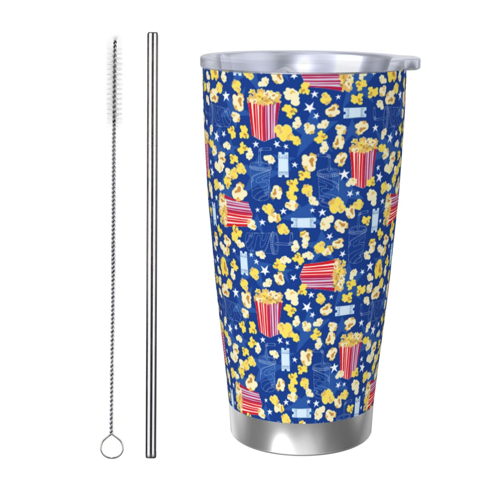Haiem Cute Popcorn Printed 20oz Straight Skinny Car Cups With Insulated ...