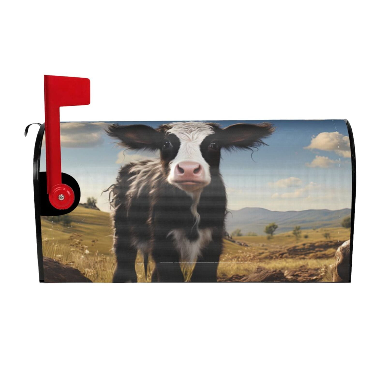 Haiem Cute Prairie Cow Mailbox Covers Magnetic ,Mailbox Wraps Post ...