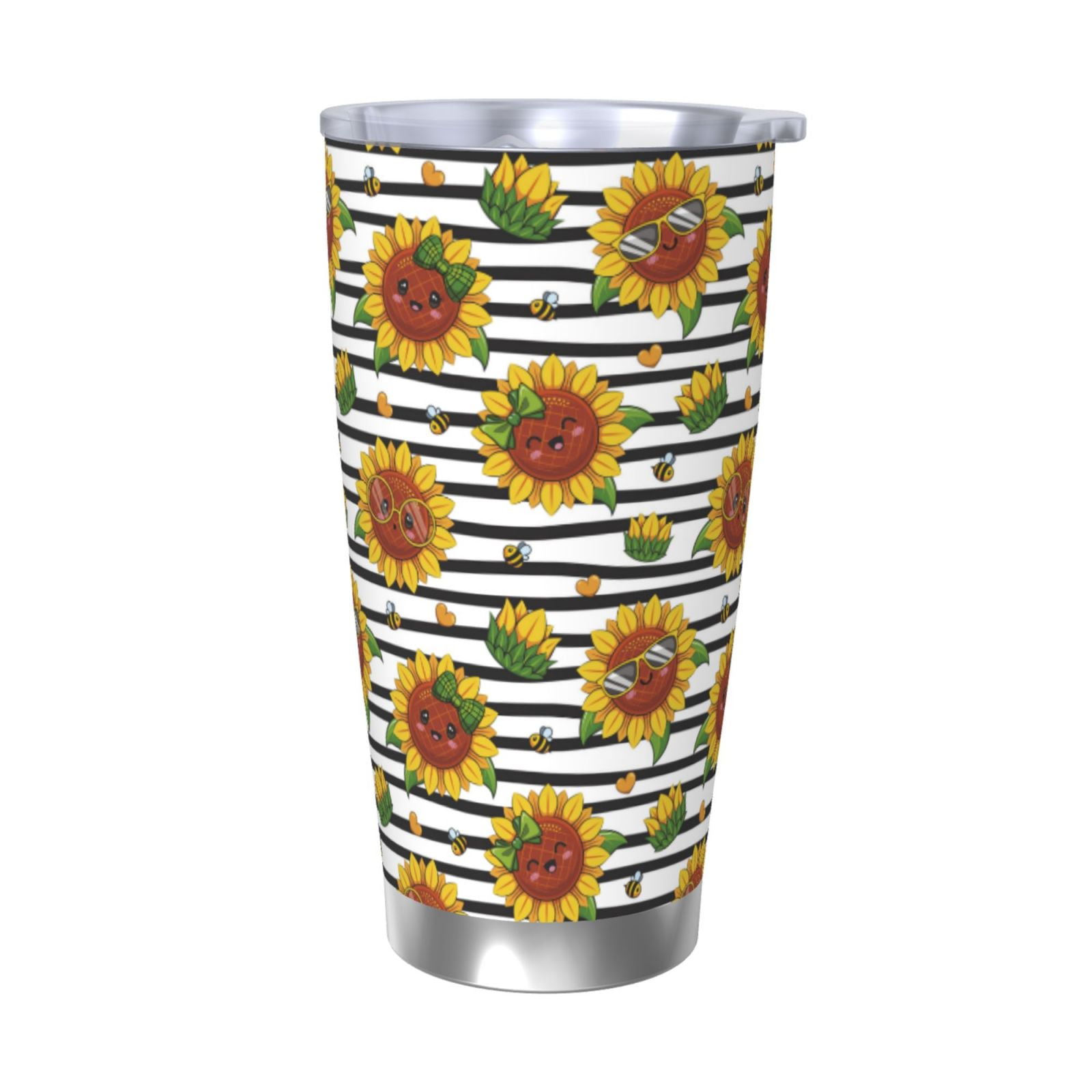 Haiem Cute Sunflowers Printed 20oz Straight Skinny Car Cups With ...
