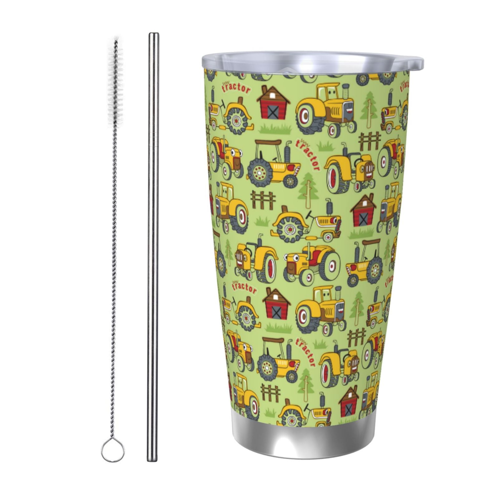Haiem Cute Tractor Printed 20oz Straight Skinny Car Cups With Insulated ...