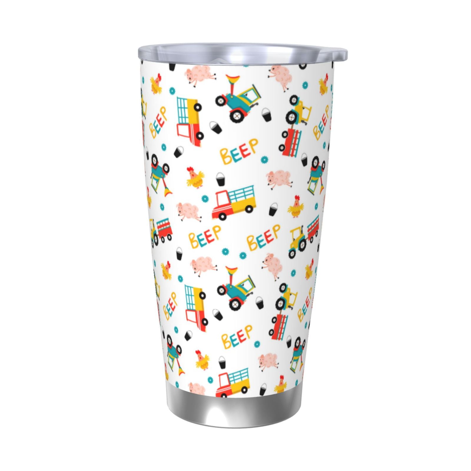 Haiem Cute tractor and vehicle Printed 20oz Straight Skinny Car Cups ...