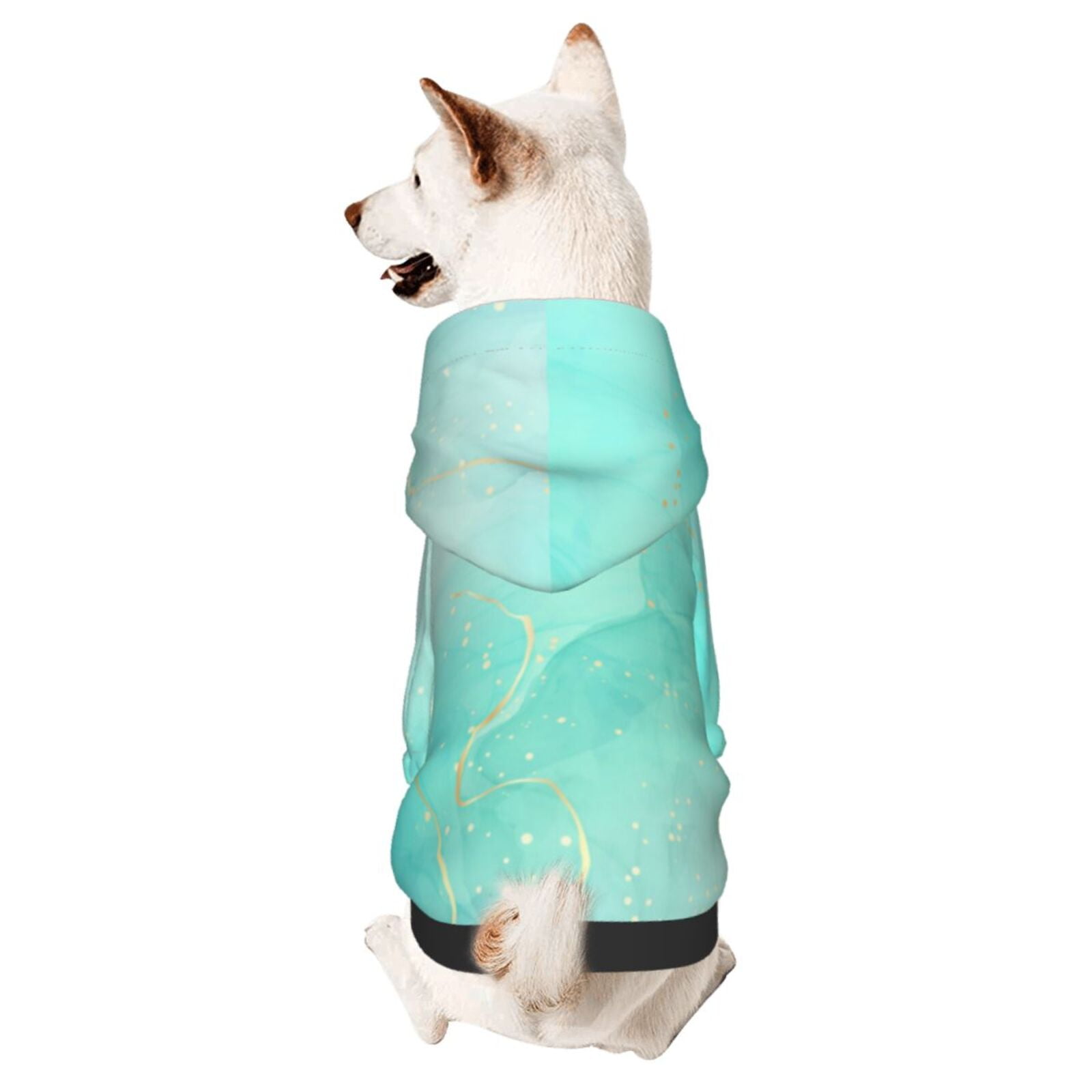 Haiem Cyan Mint Marble for Winter Dog Hoodie Sweatshirts with Pockets ...