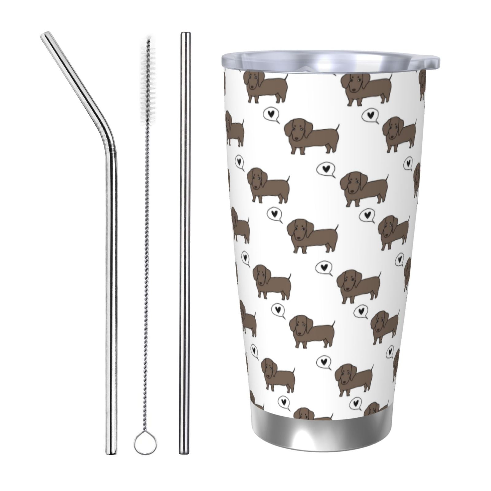 Haiem Dachshund Dog Printed 20oz Straight Skinny Car Cups With ...