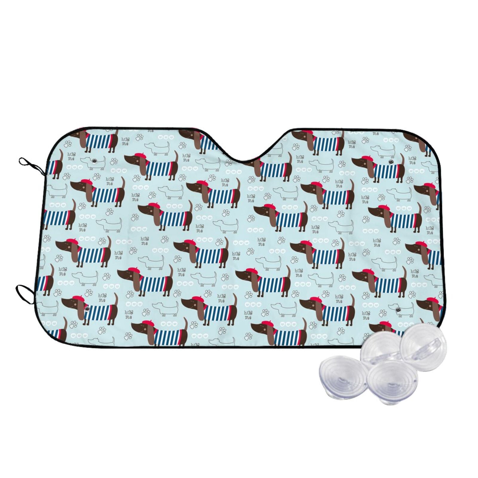 Haiem Dachshund Dog Puppy Car Windshield Sun Shade - Blocks UV Rays Sun ...