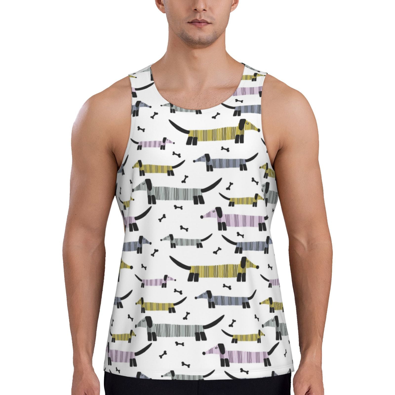 Haiem Dachshund Dog Puppy Men Workout Tank Top Gym Bodybuilding ...