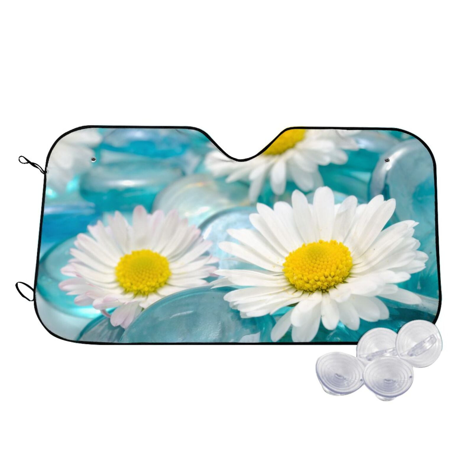 Haiem Daisy Flowers Car Windshield Sun Shade - Blocks UV Rays Sun Visor ...