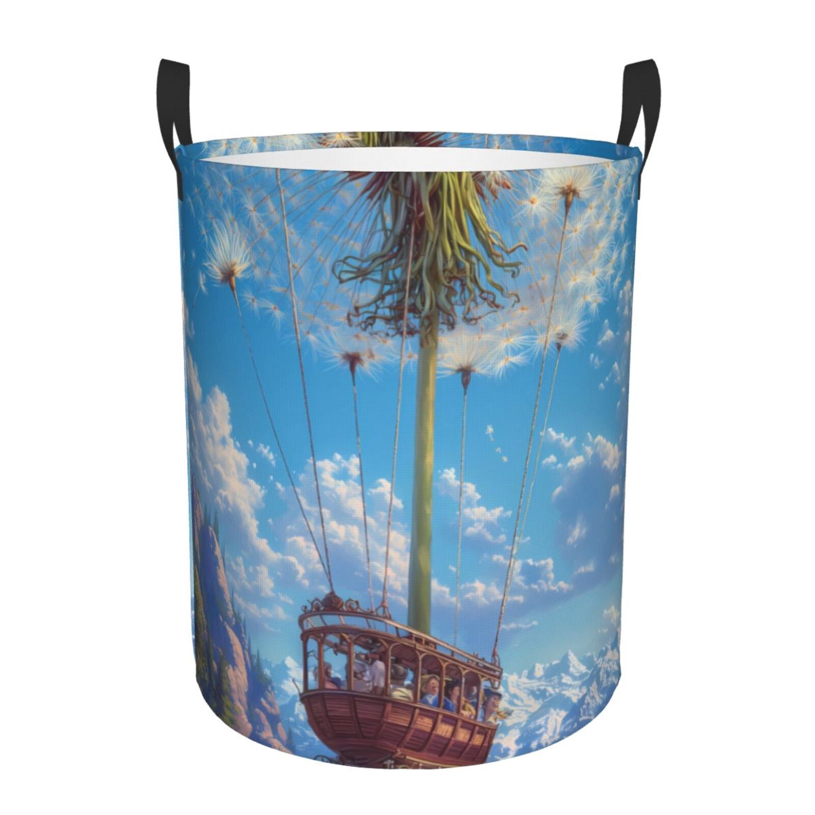 Haiem Dandelion Hot Air Balloon Print Laundry Basket, Laundry Hamper ...