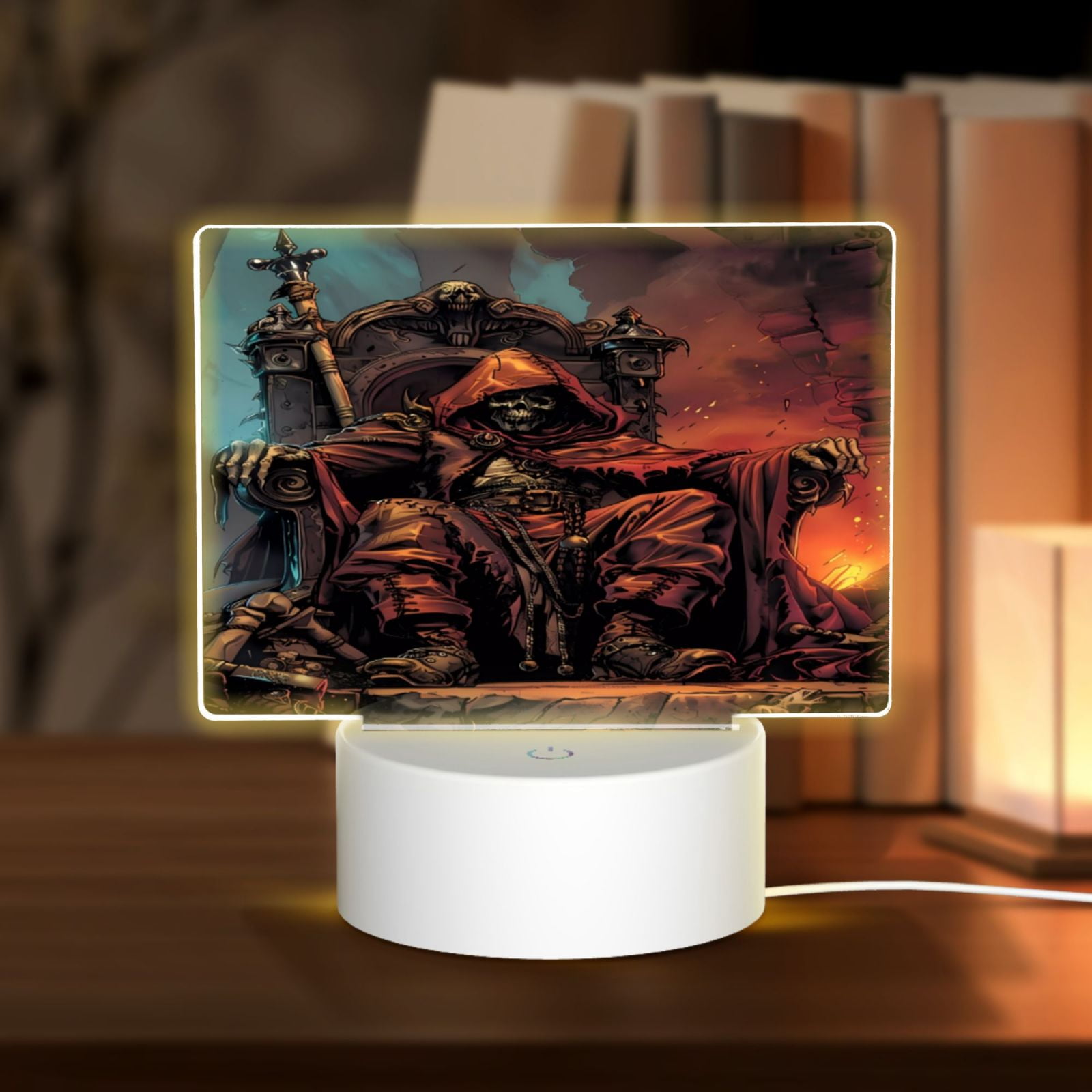 Haiem Dark Skull King Throne Pattern Acrylic Night Light Gift with 3 ...