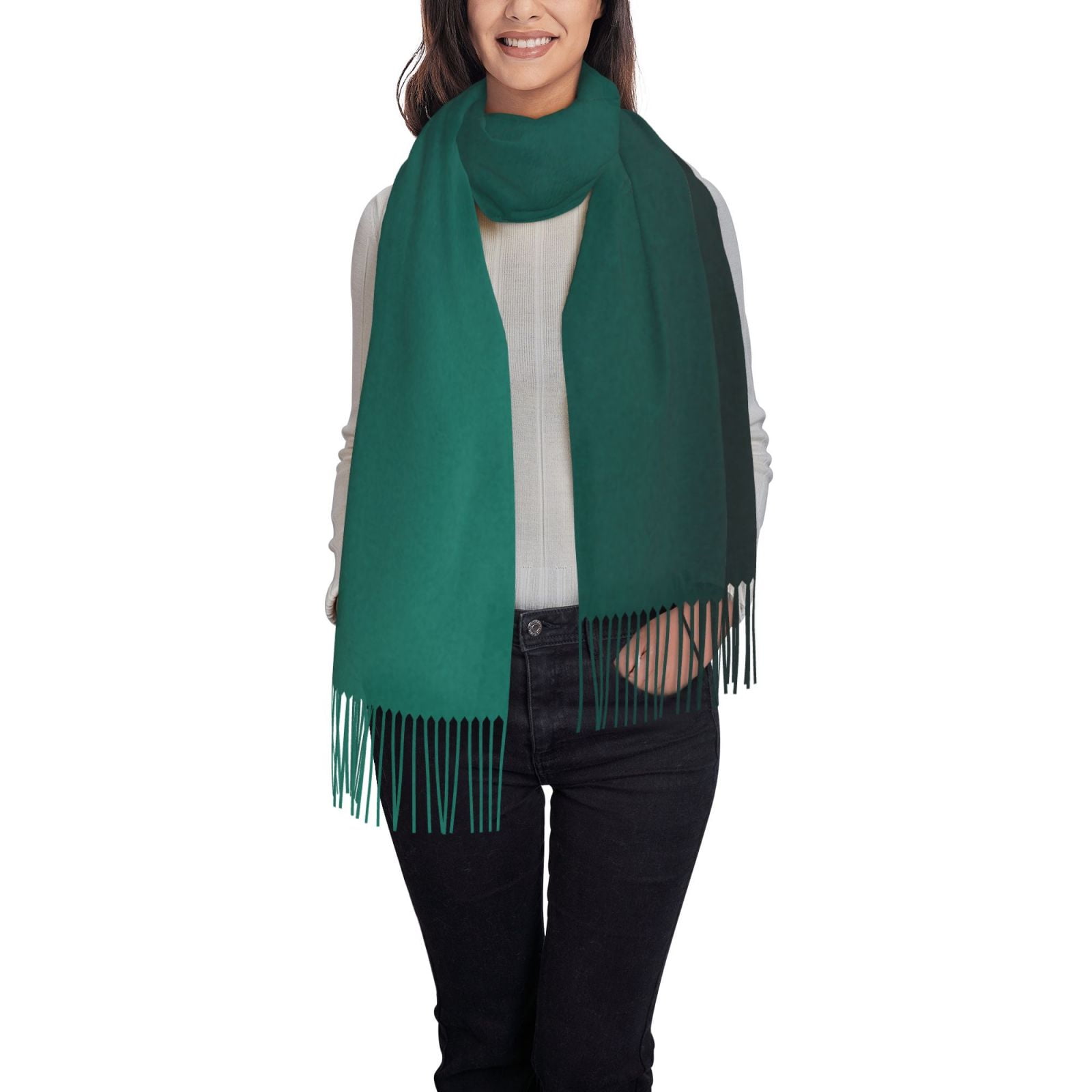 Haiem Dark teal green Pattern Women's Long Blanket Scarf Chunky ...
