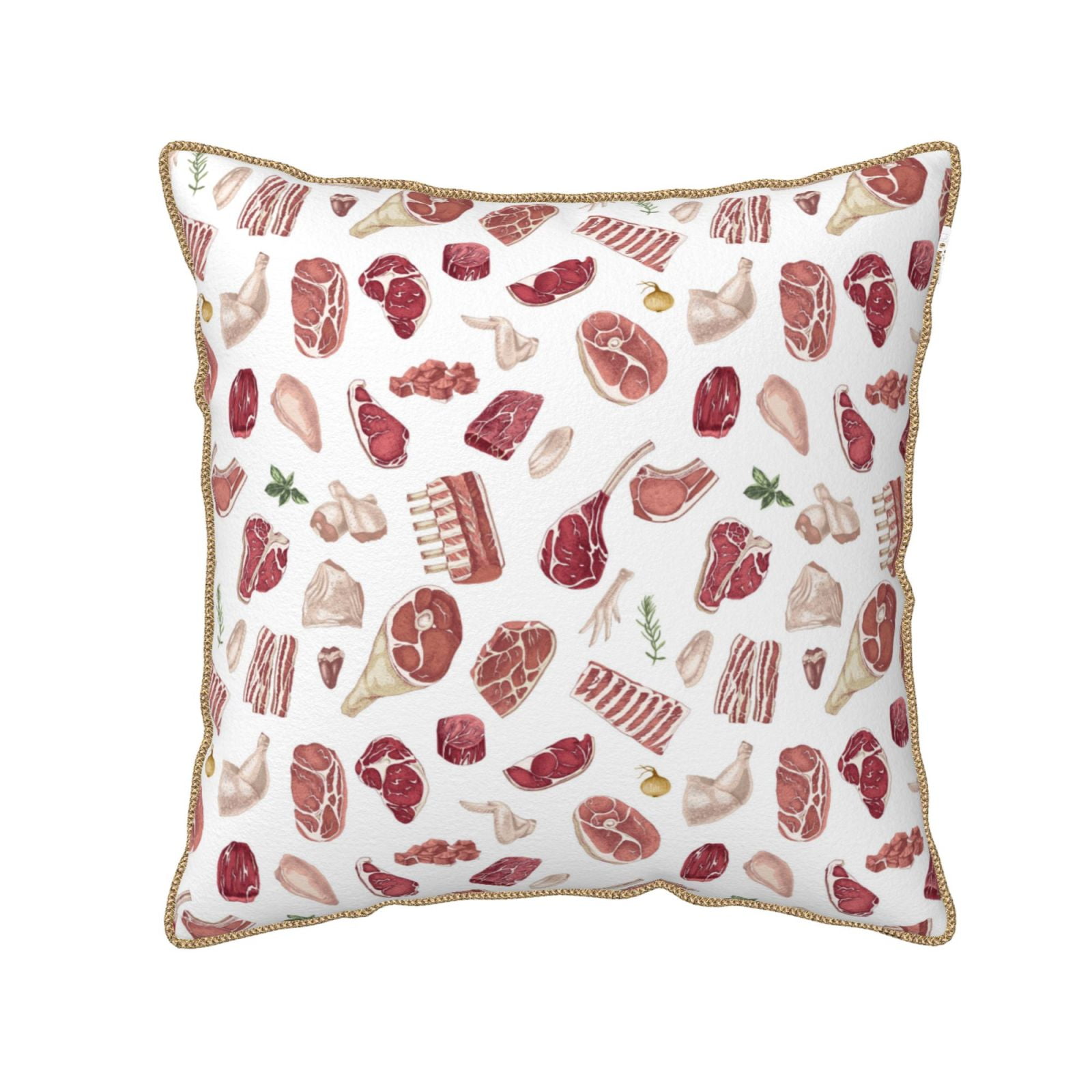 Haiem Different Meat Print Velvet Soft Solid Decorative Square Throw ...