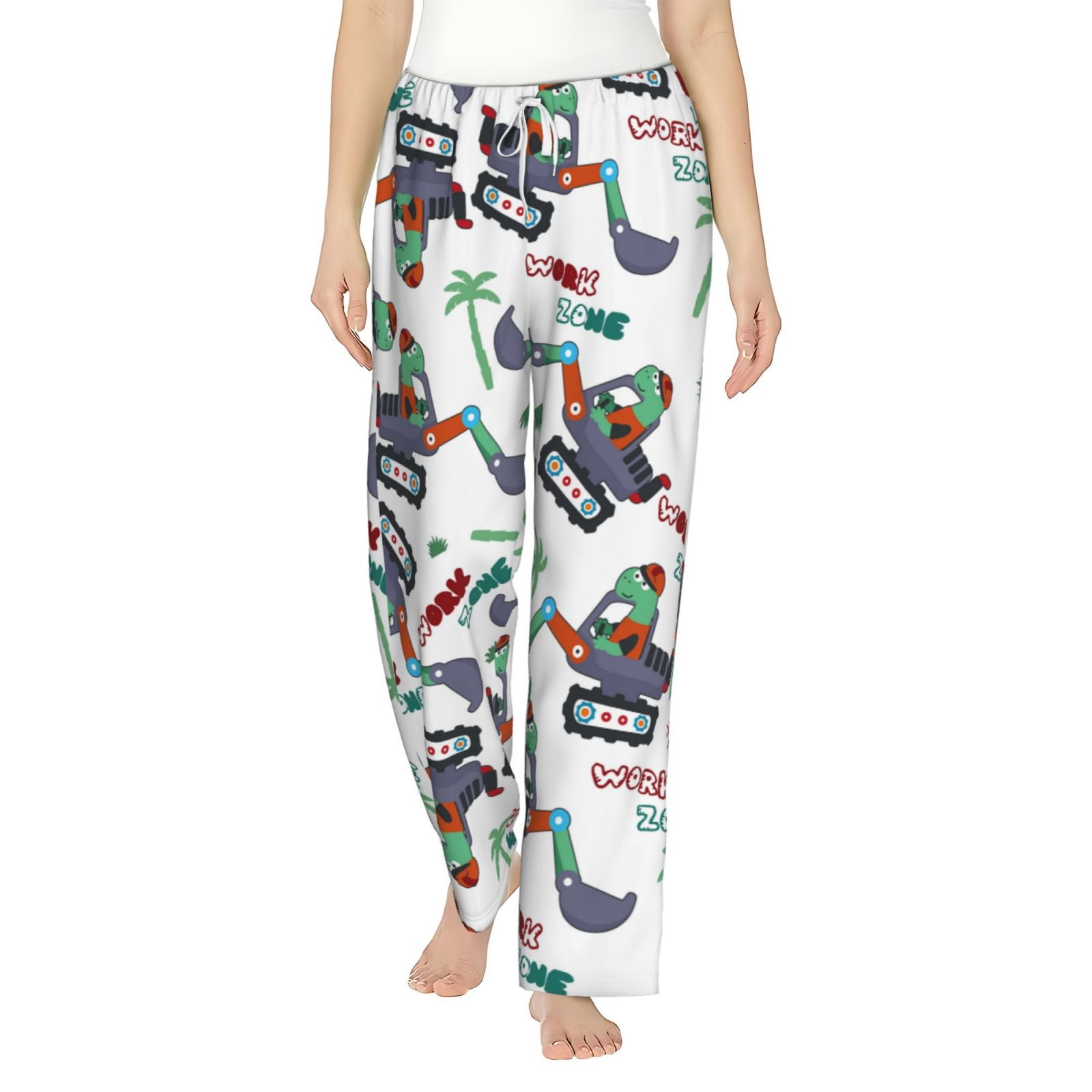 Haiem Dinosaur on Excavator2 Women's Pajama Pants Ultra Lightweight Pjs ...