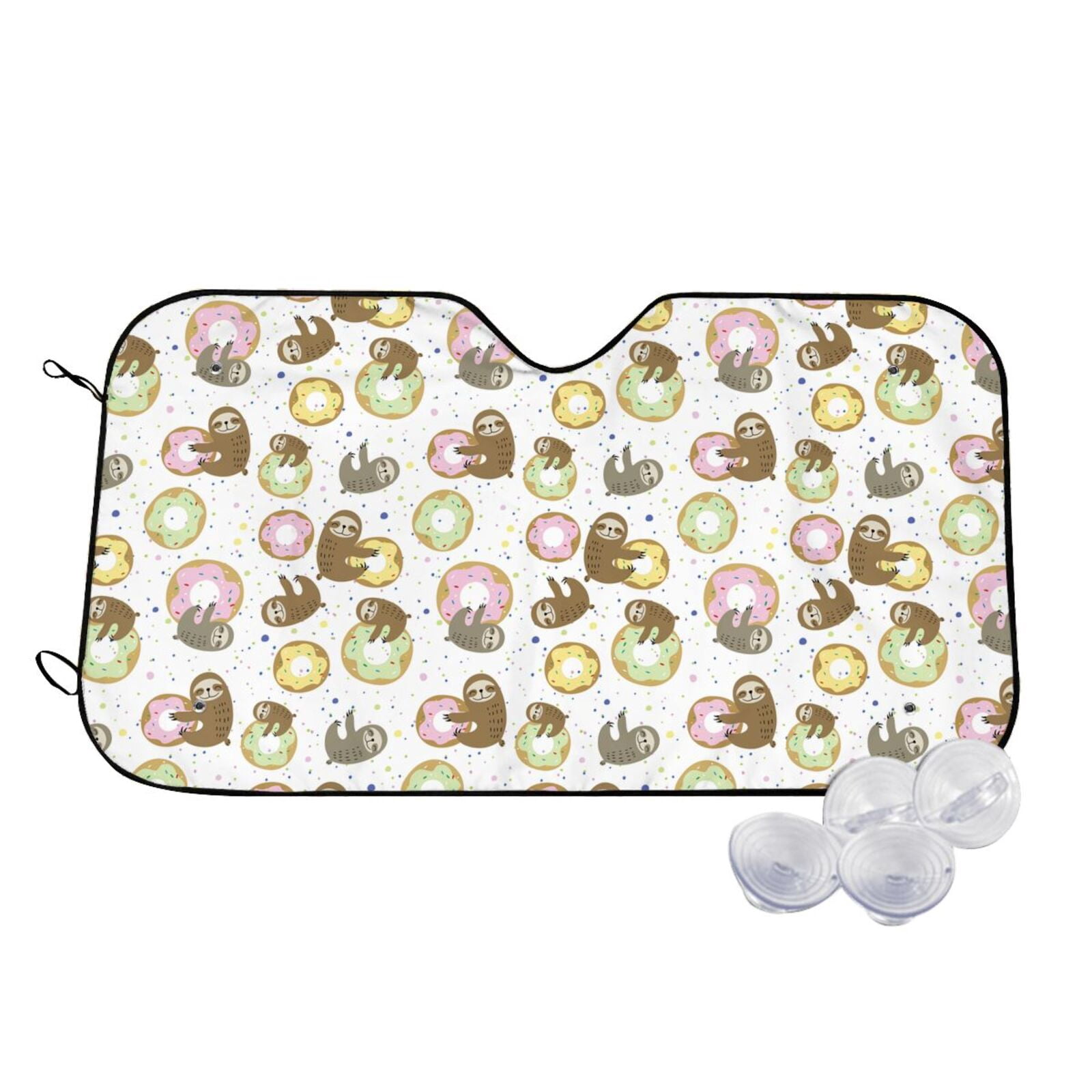 Haiem Donut Sloth Car Windshield Sun Shade - Blocks UV Rays Sun Visor ...