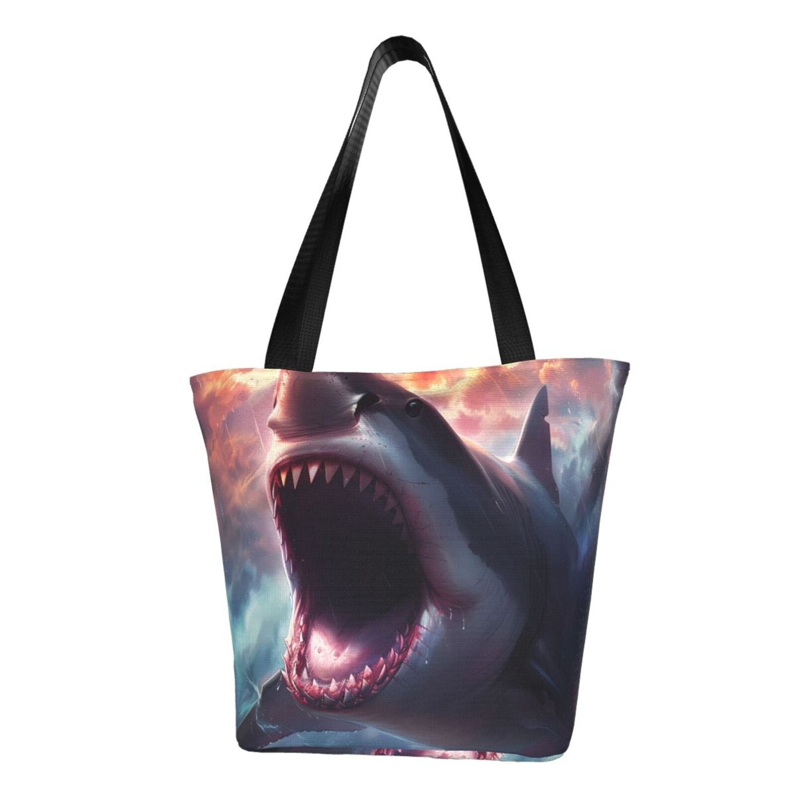 Haiem Dramatic Shark Attack Pattern Shoulder Bag - Durable and Spacious ...