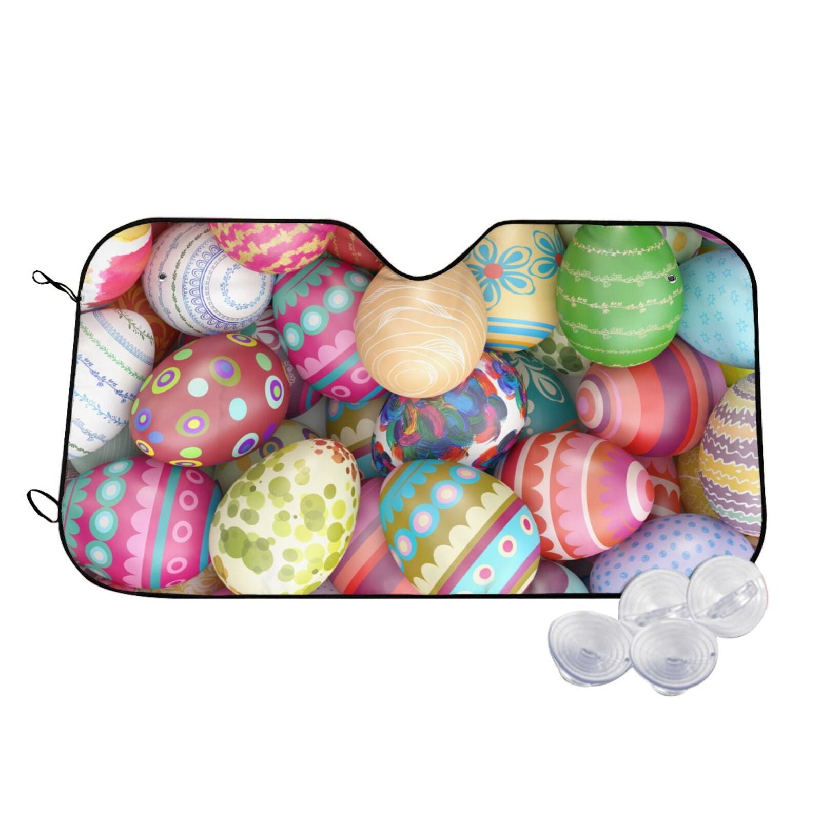Haiem Easter Eggs Car Windshield Sun Shade - Blocks UV Rays Sun Visor ...