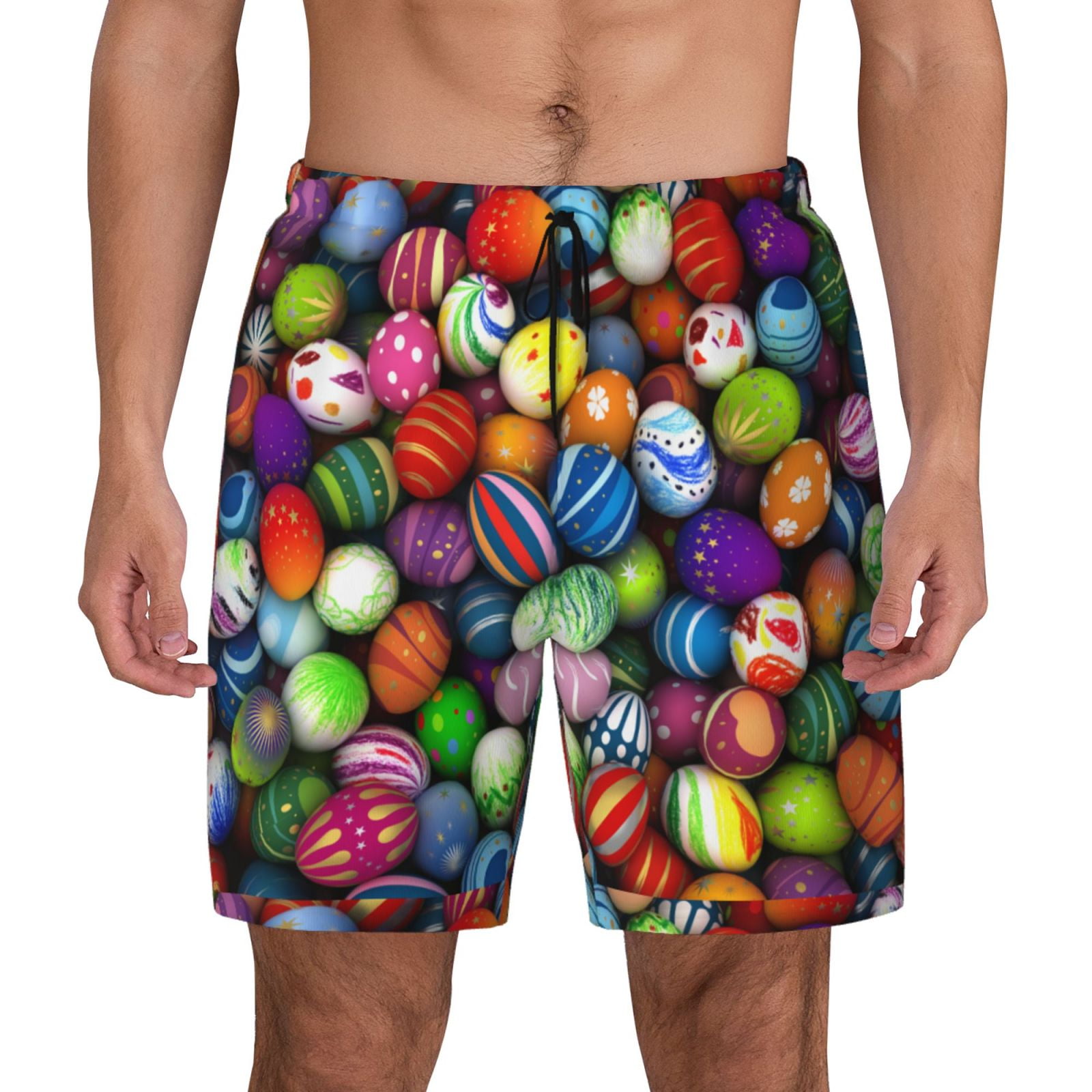 Haiem Easter Eggs2 Mens Swim Trunks with Compression Liner 2 in 1 ...