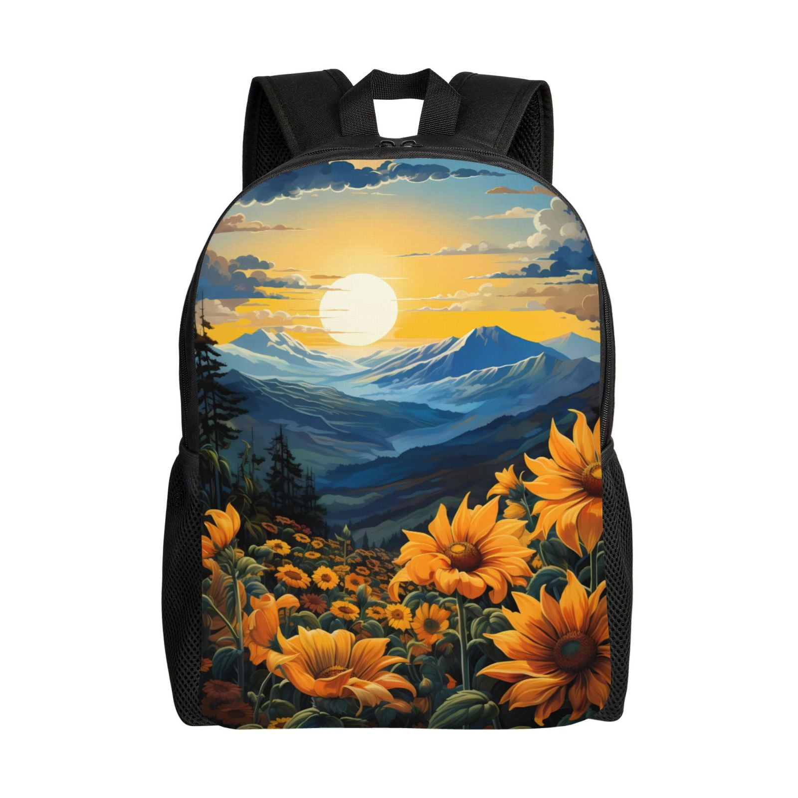 Haiem Elegant Sunset Sunflower Backpack - Stylish and Durable 15-inch ...