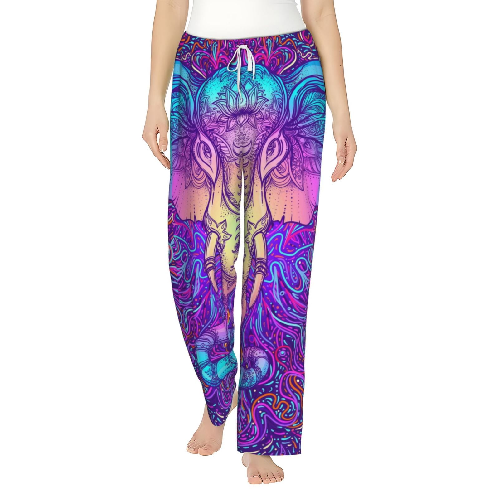Haiem Elephant in Tribal Style Women's Pajama Pants Ultra Lightweight ...
