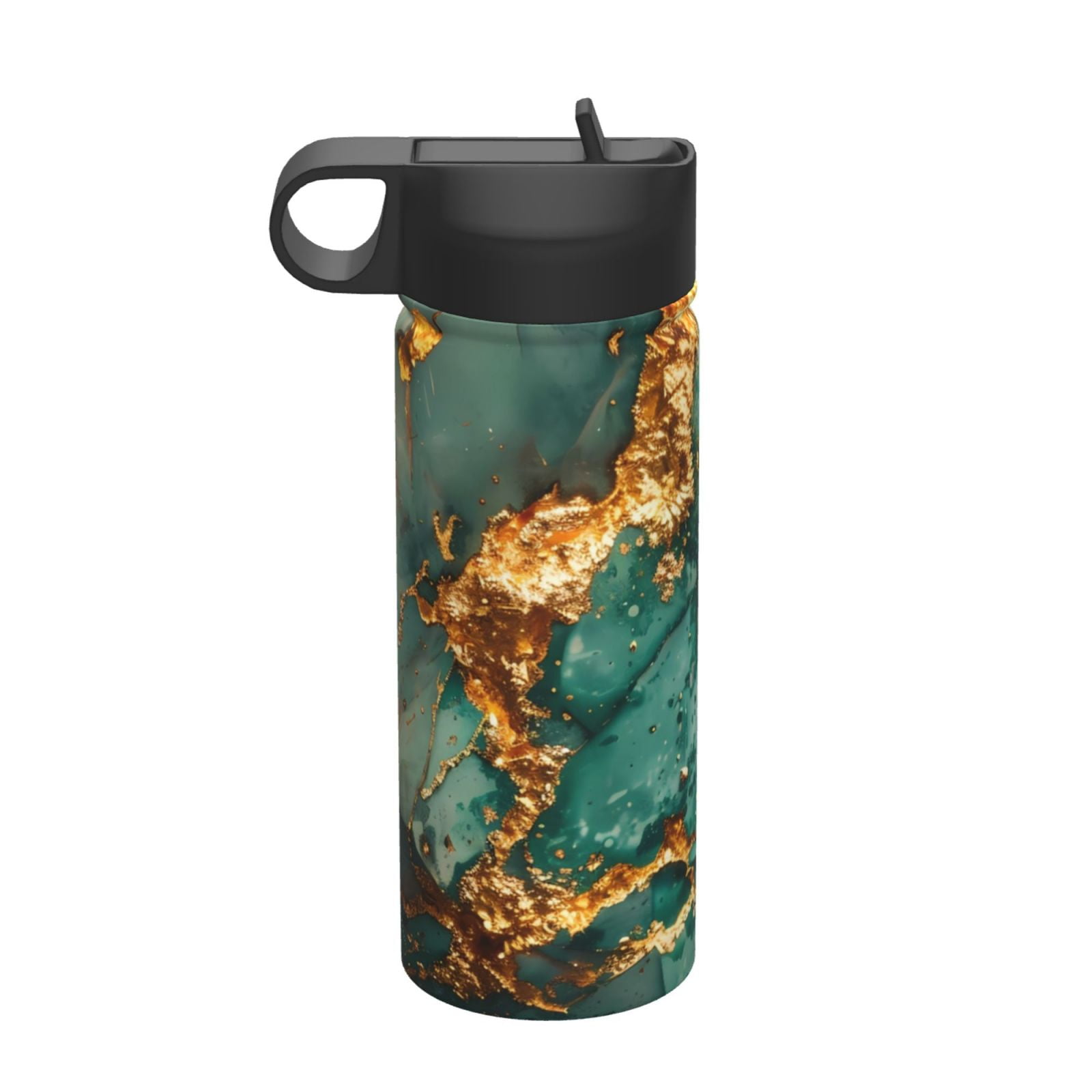 Haiem Emerald Color Gold Marble Printed 18oz Sports Insulated Kettle ...