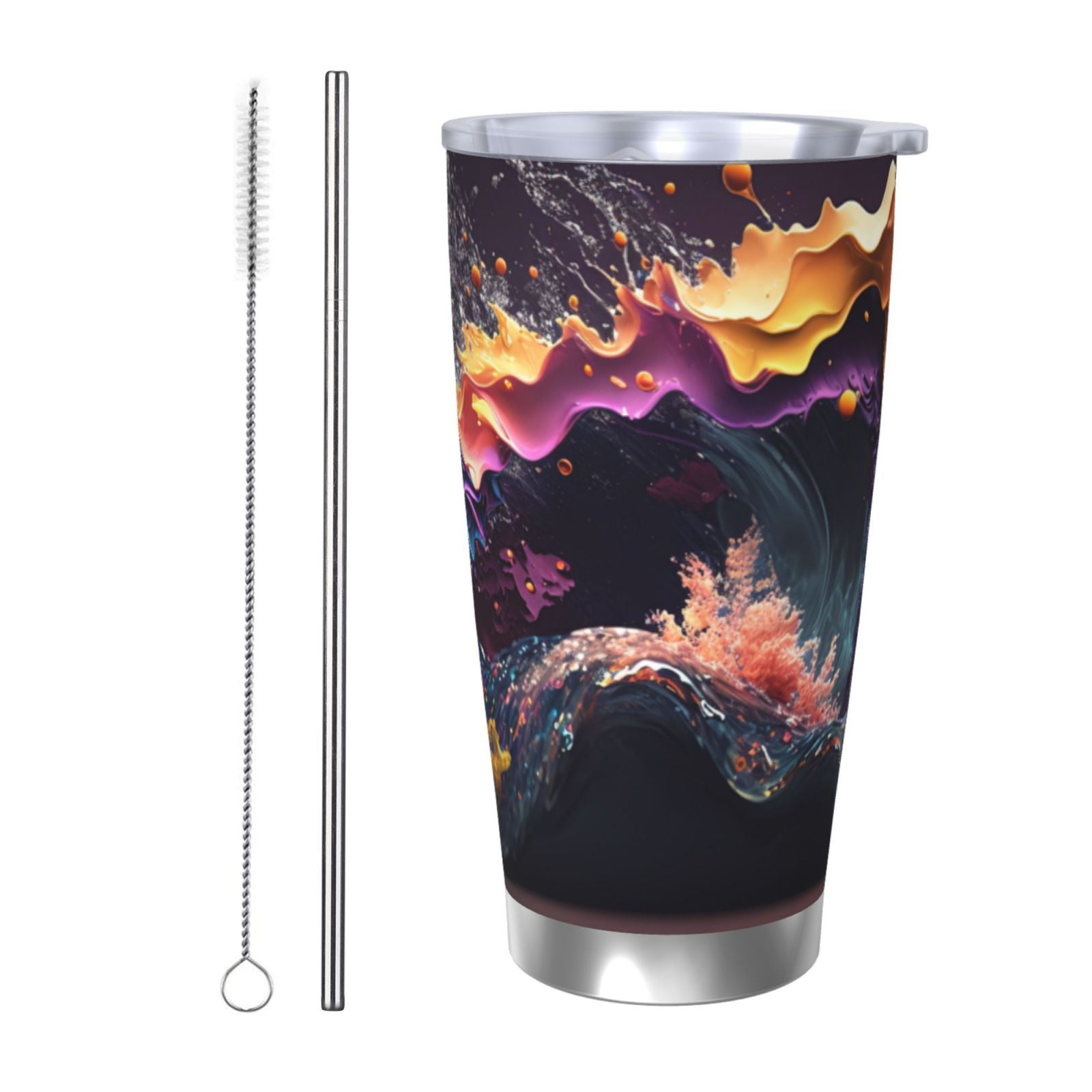 Haiem Explosive Fluid Splash Art Printed 20oz Straight Skinny Car Cups ...