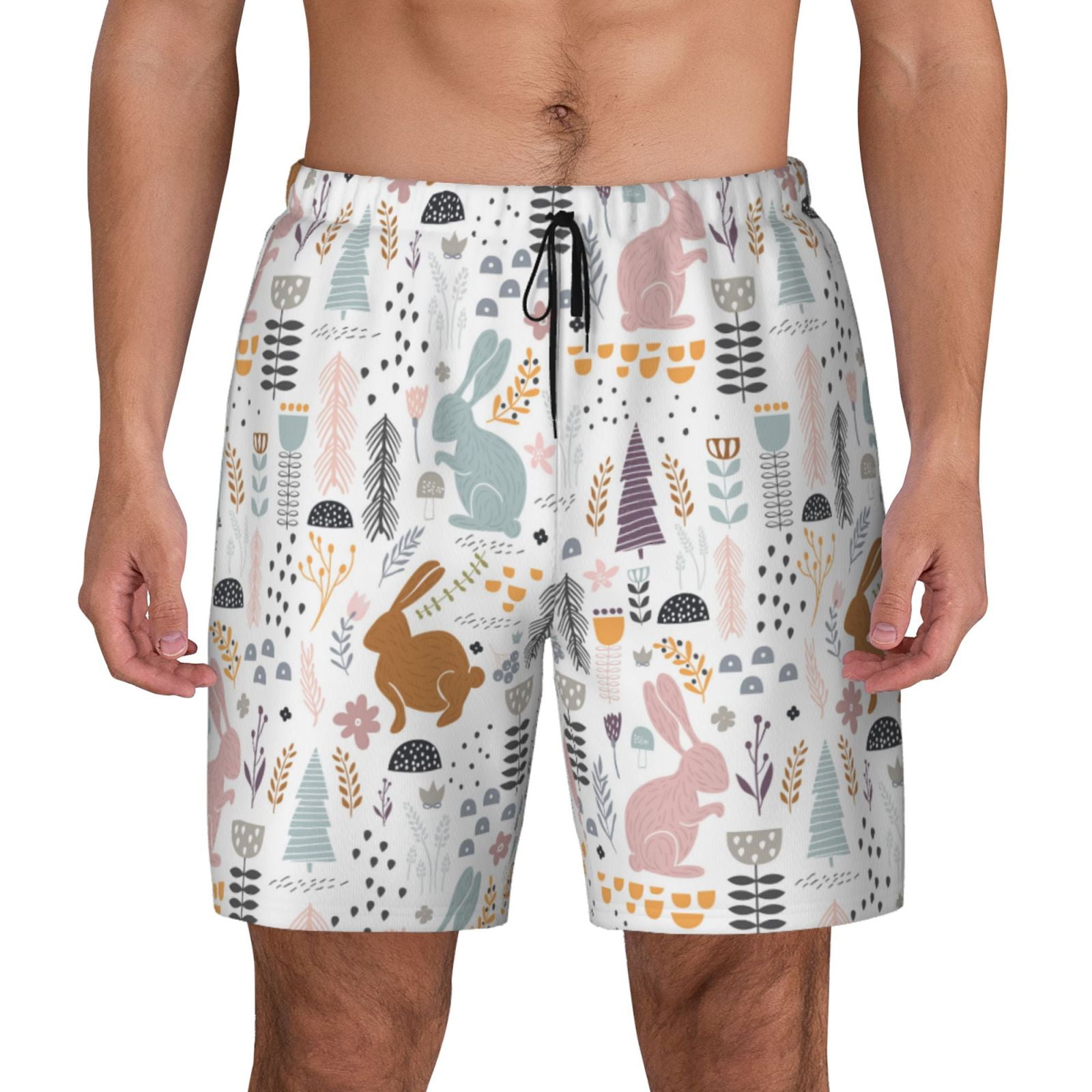 Haiem Fall Rabbit Mens Swim Trunks with Compression Liner 2 in 1 ...