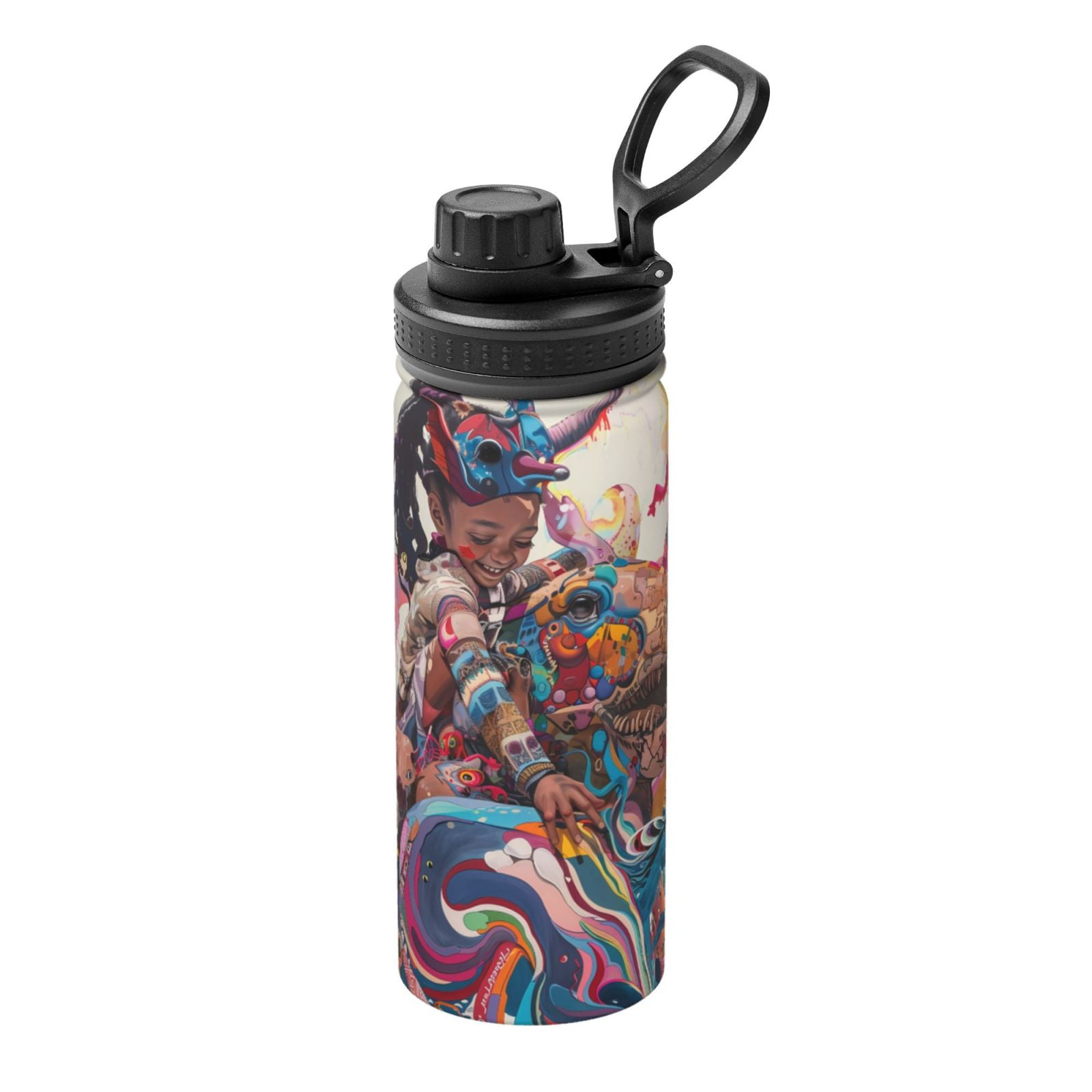 Haiem Fantasy Colorful Beast Printed Sports Insulated Kettle 18oz ...