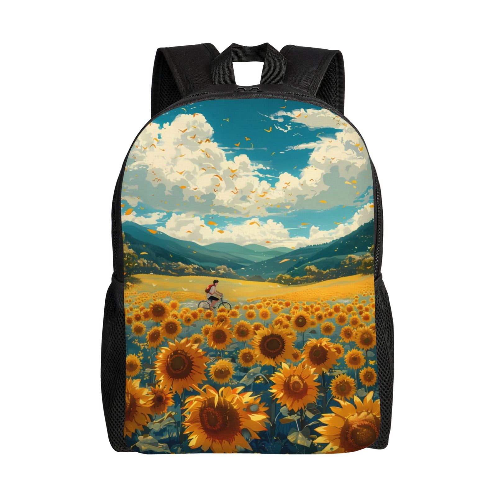 Haiem Field Style Bicycle Young Sunflower Backpack - Stylish and ...