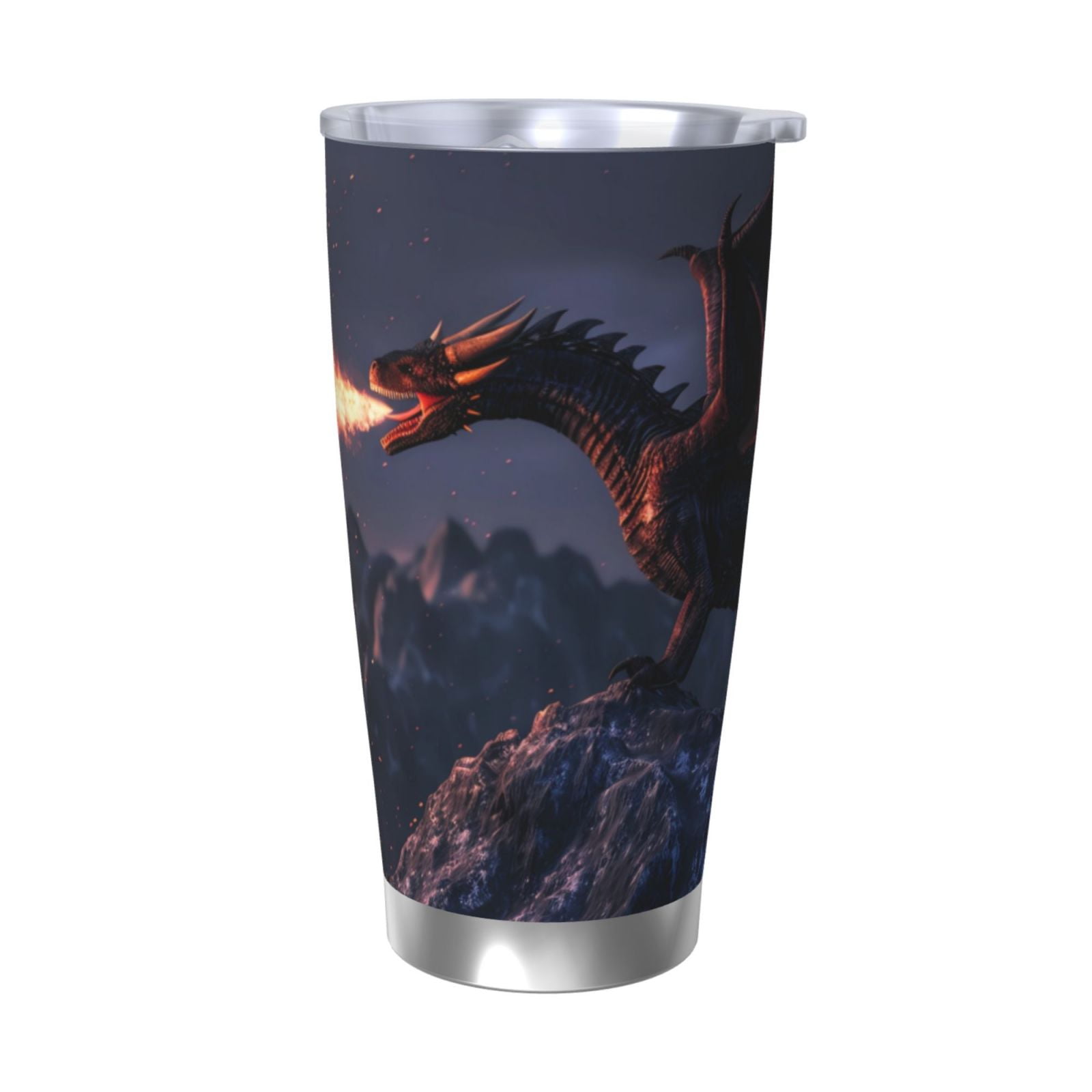 Haiem Fire Breathing Dragon Twilight Printed 20oz Straight Skinny Car ...