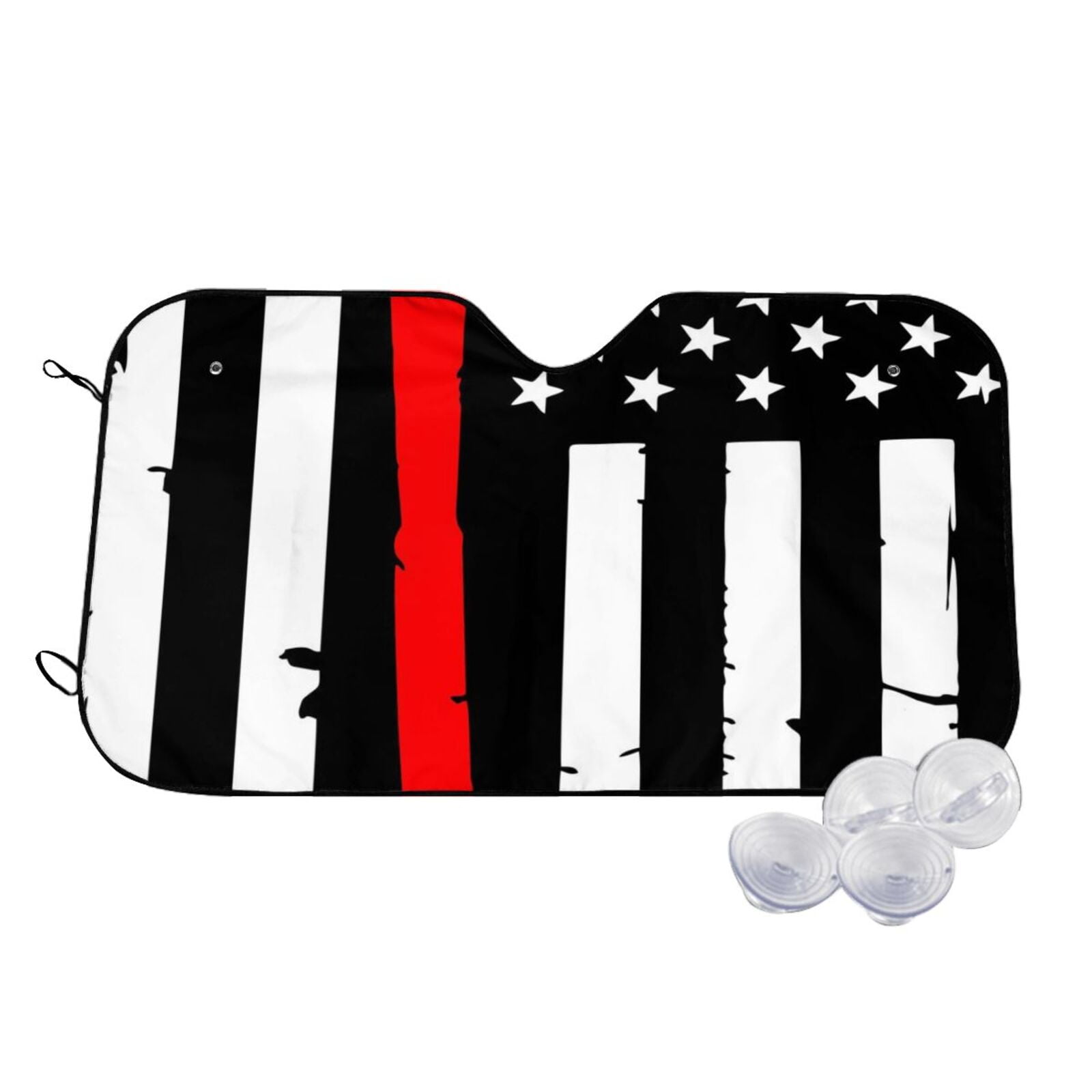 Haiem Firefighters USA Flag Car Windshield Sun Shade - Blocks UV Rays Sun Visor Protector ...