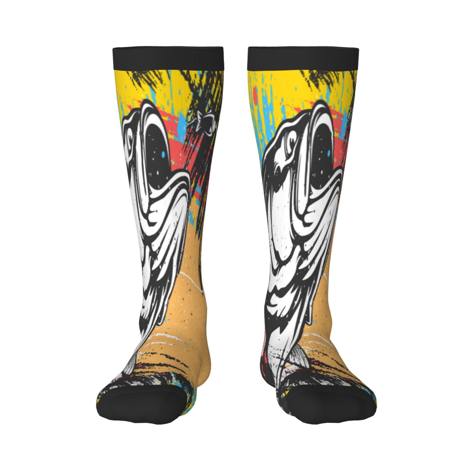 Haiem Fishing Bass Funny Novelty Crazy Design Cotton Socks Sports Socks ...