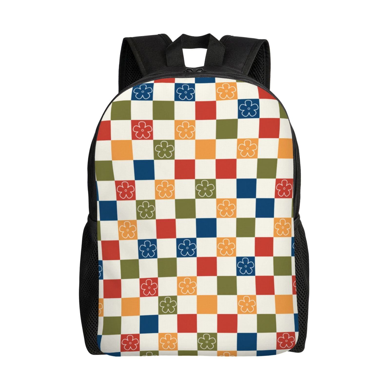Haiem Floral Checkerboard Backpack - Stylish and Durable 15-inch Laptop ...