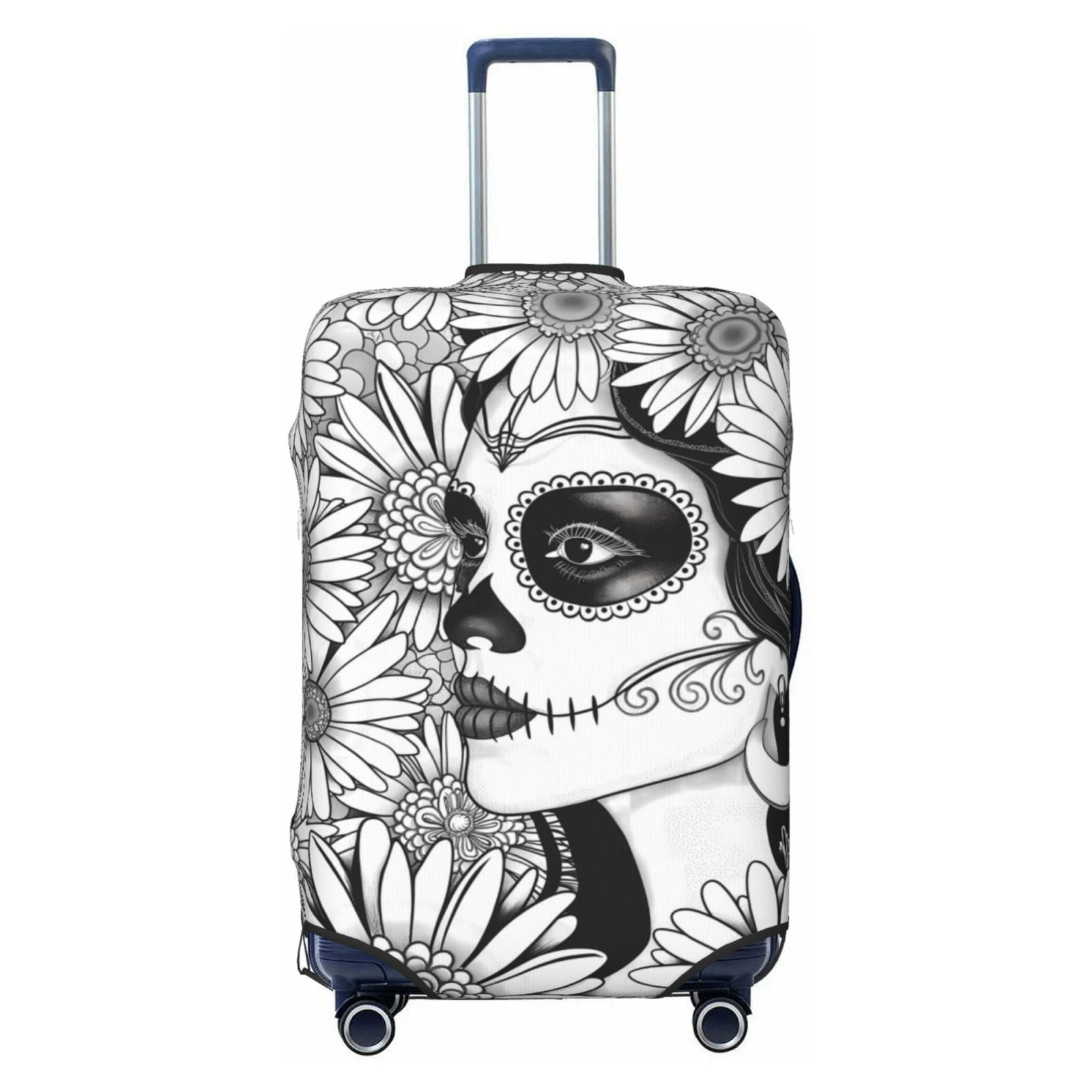 Haiem Floral Sugar Skull Portrait Luggage Cover Printed Suitcase Covers ...