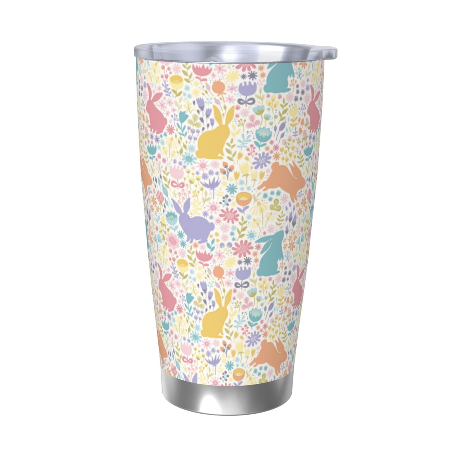Haiem Flower Color Rabbit Printed 20oz Straight Skinny Car Cups With ...