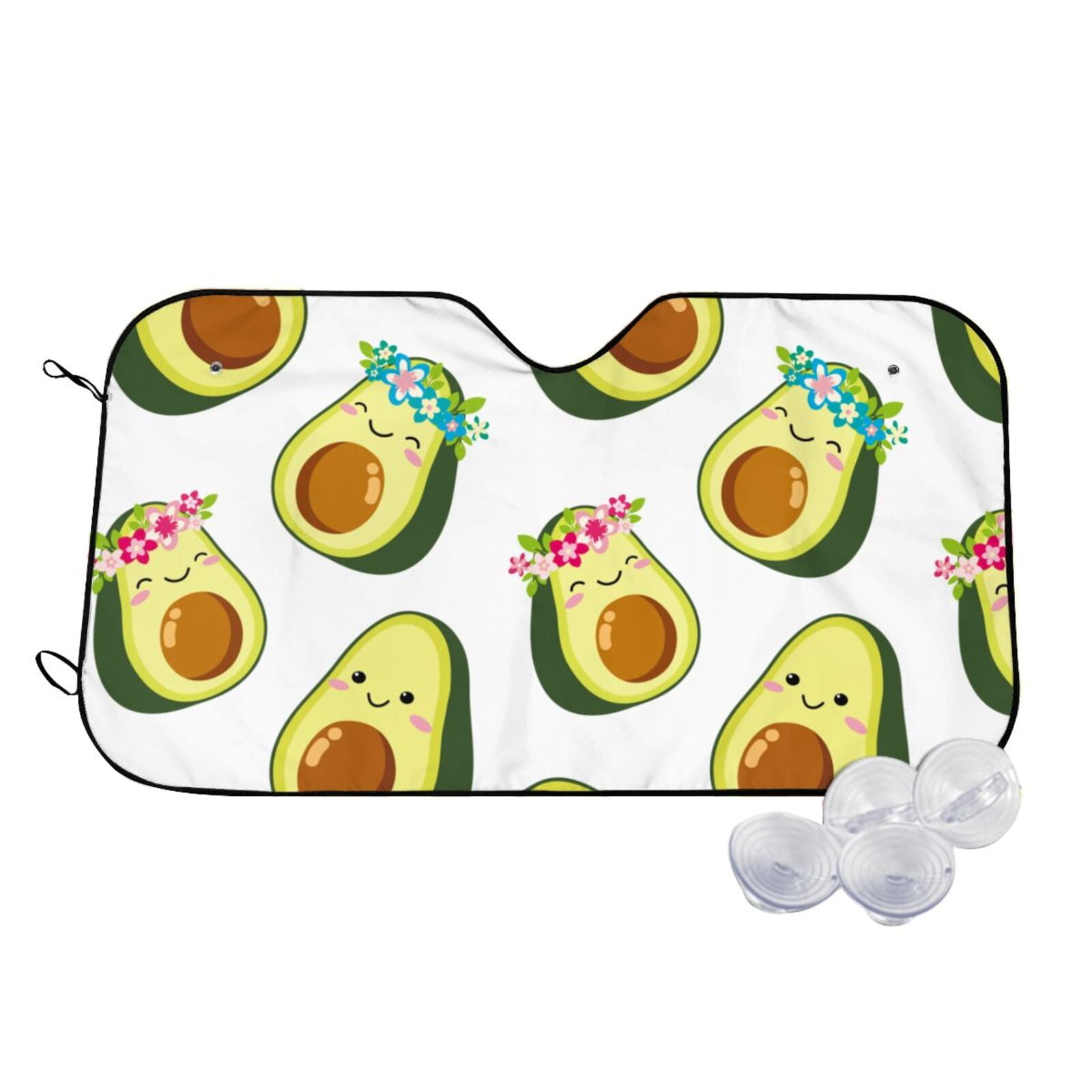 Haiem Flowers Avocado Car Windshield Sun Shade - Blocks UV Rays Sun ...