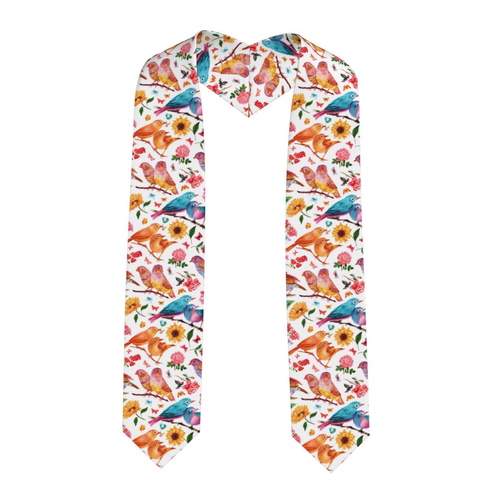 Haiem Flowers Birds And Butterflies Pattern Graduation Stole 2024 ...