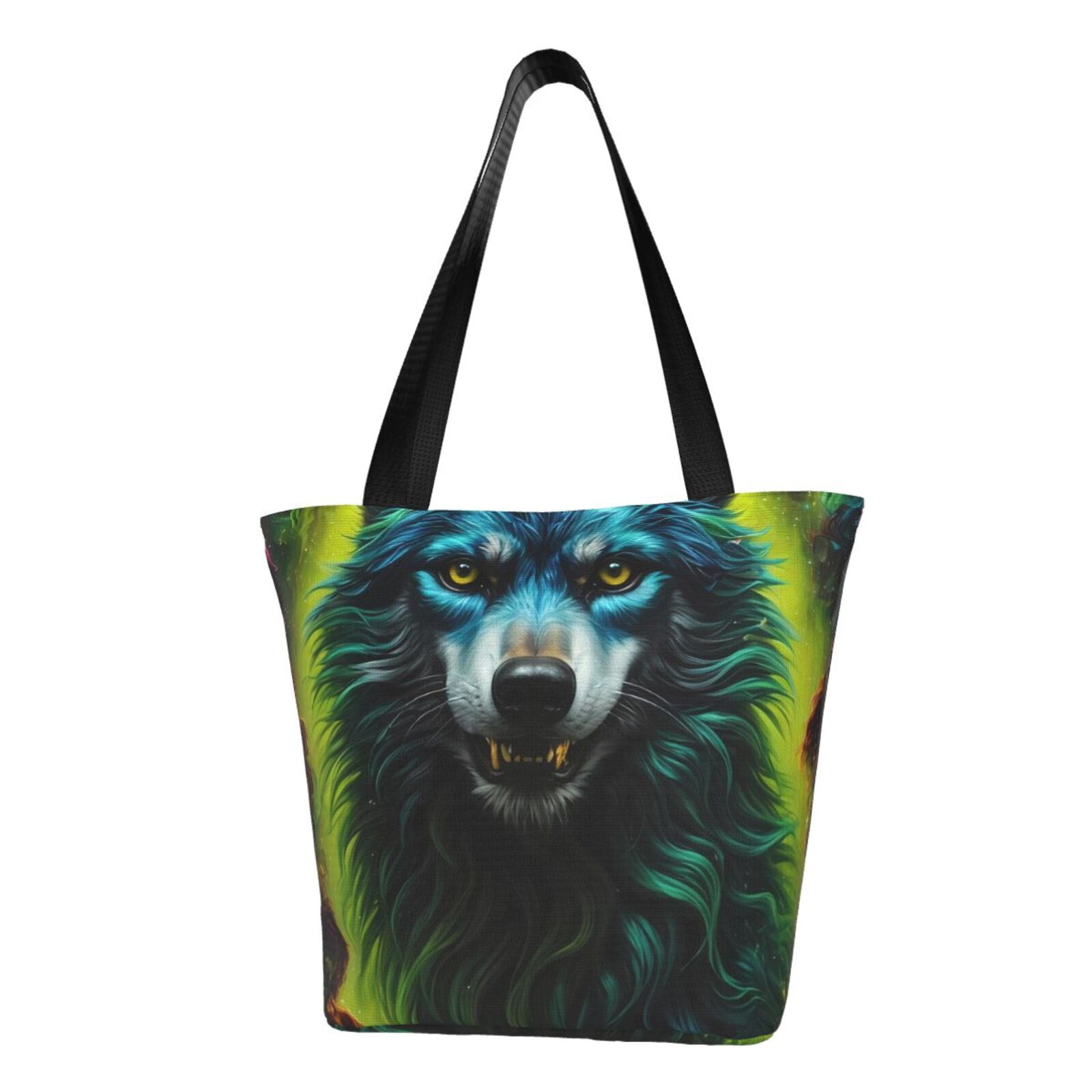 Haiem Fluorescent Wolf Pattern Shoulder Bag - Durable and Spacious Tote ...