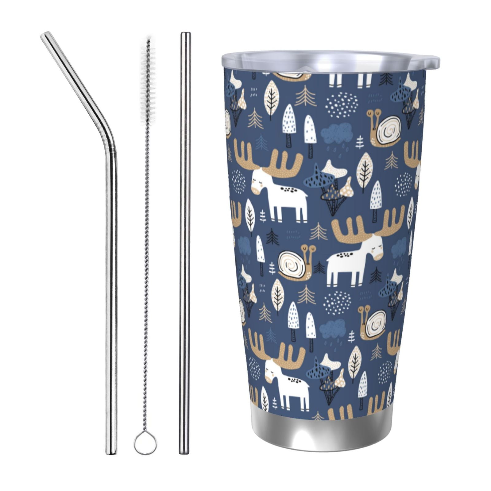 Haiem Forest Elk Printed 20oz Straight Skinny Car Cups With Insulated ...