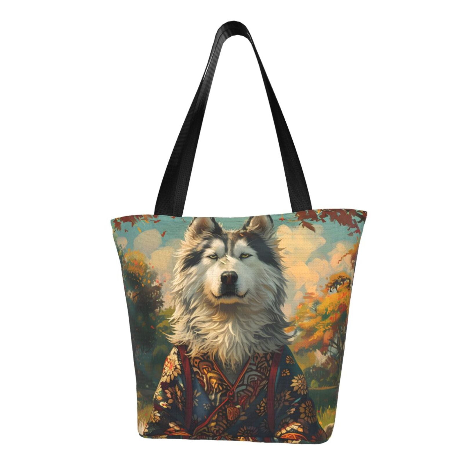 Haiem Forest Maple Leaf Husky Pattern Shoulder Bag - Durable and ...