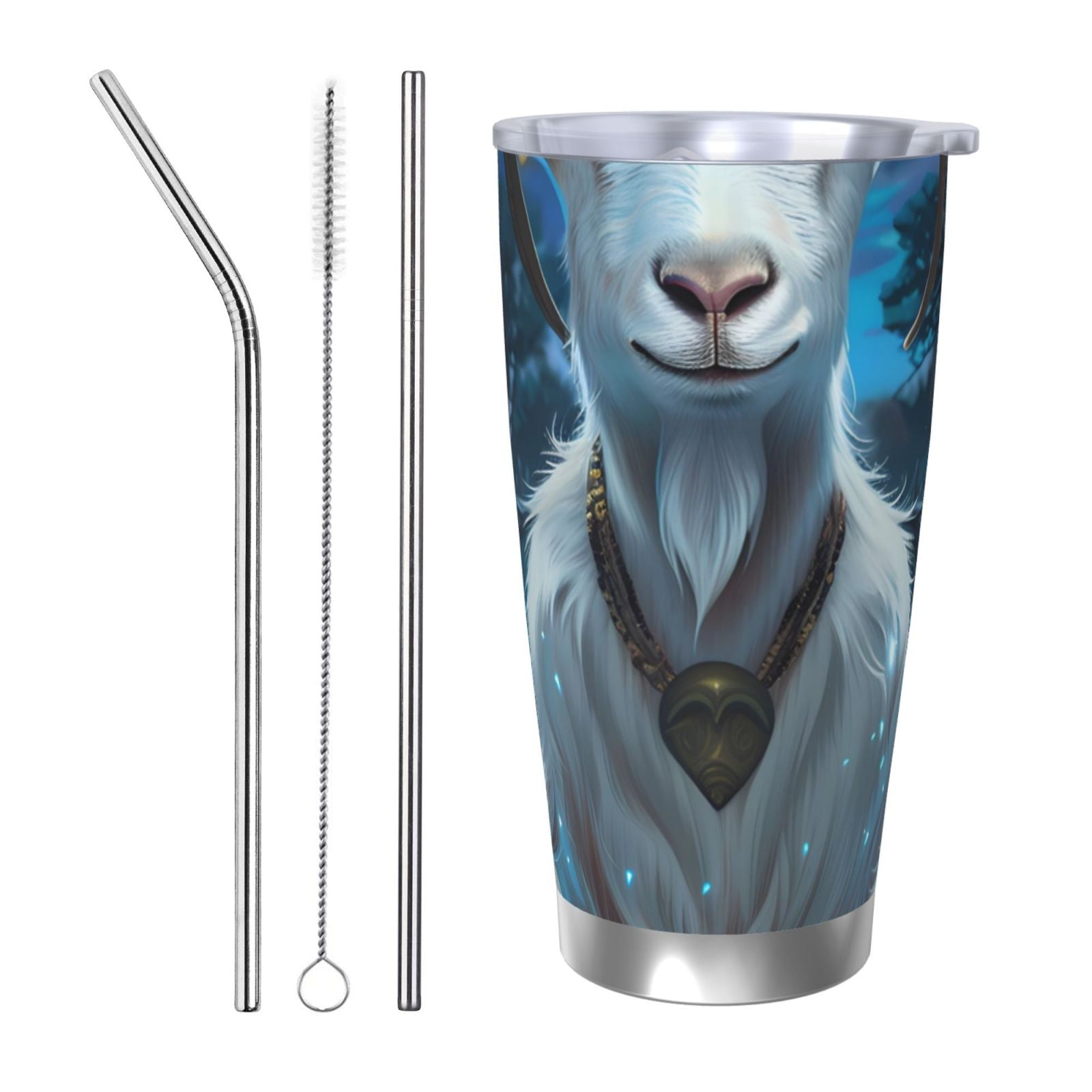Haiem Forest Meditating Goat Printed 20oz Straight Skinny Car Cups With ...