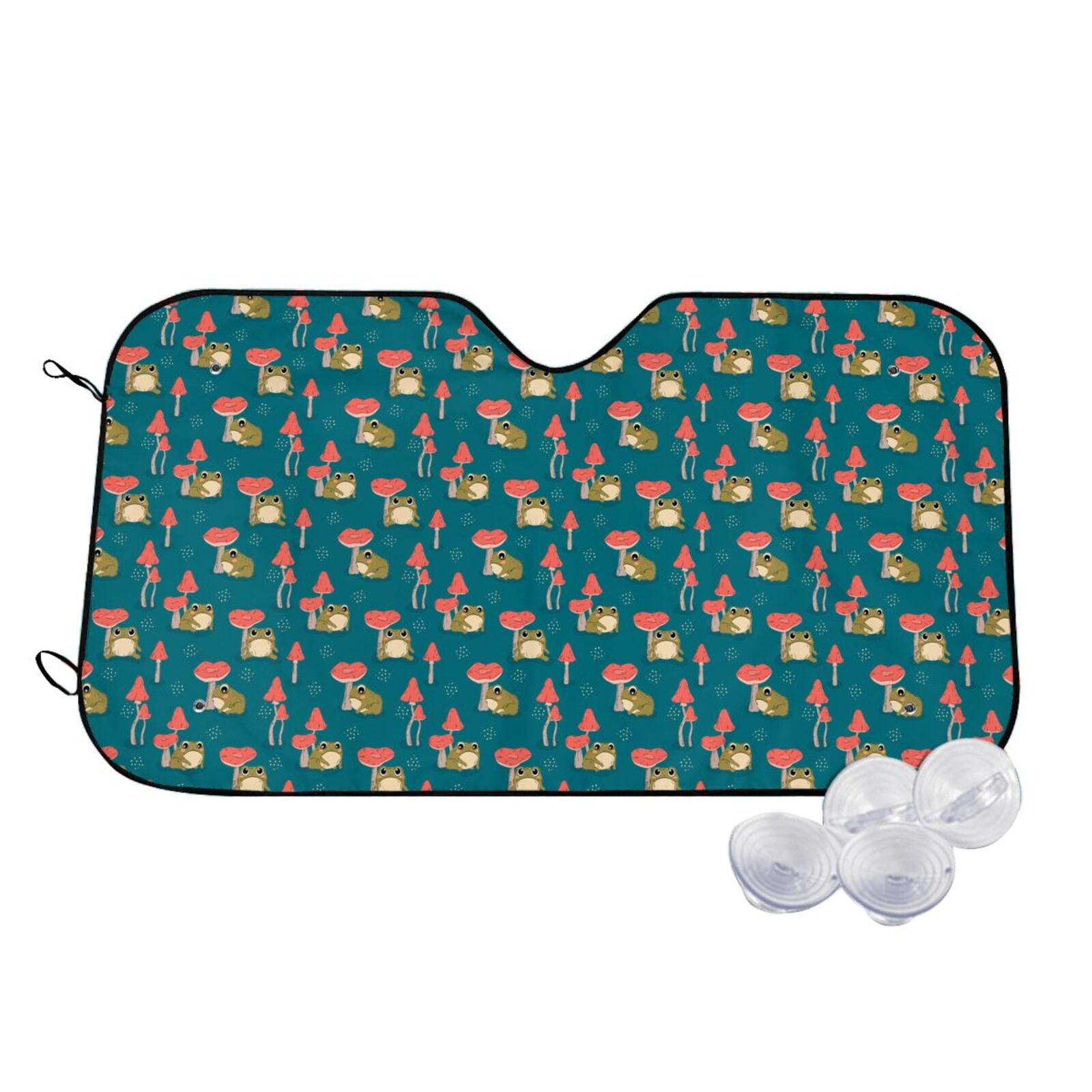 Haiem Frog and Mushrooms Car Windshield Sun Shade - Blocks UV Rays Sun ...