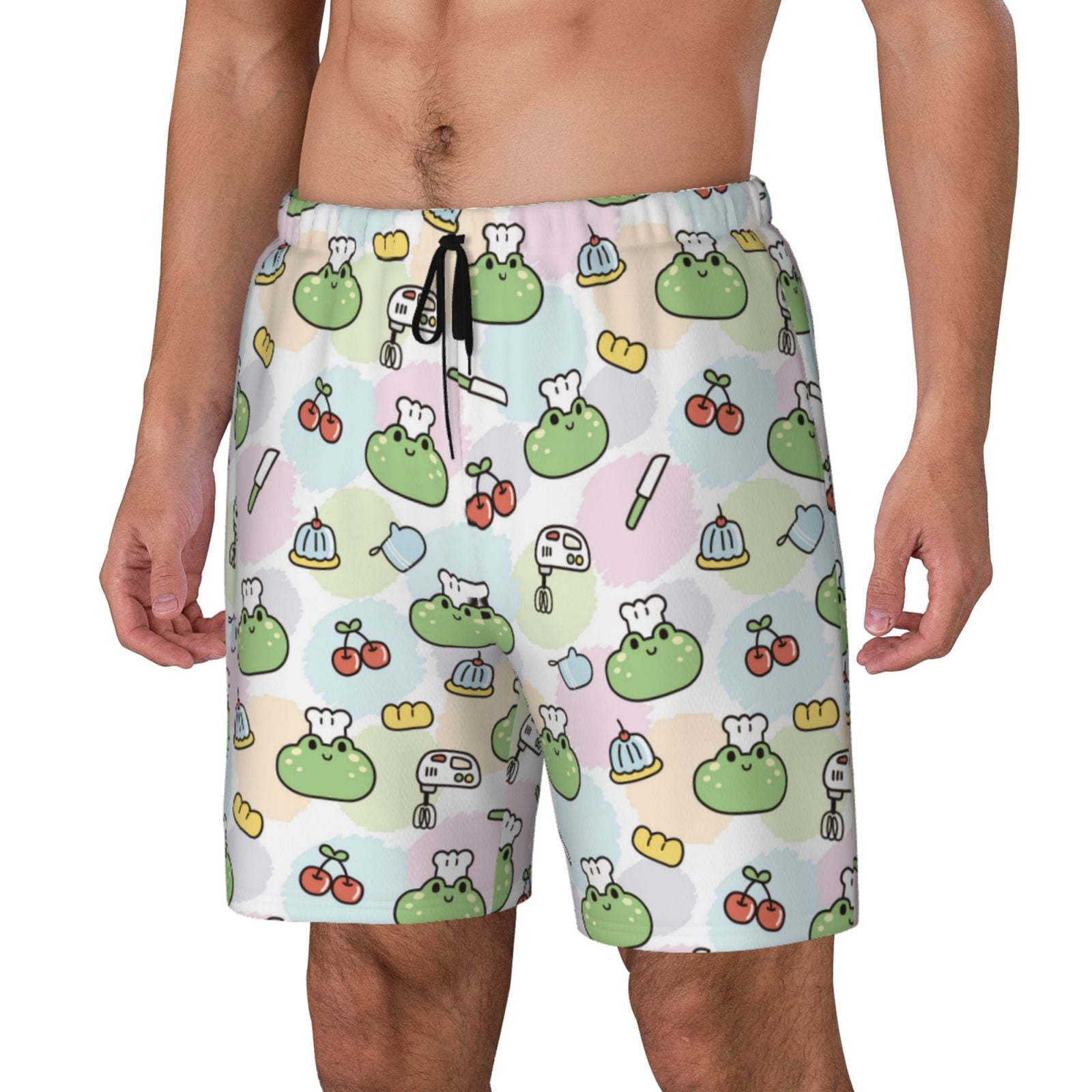 Haiem Frog Wear Chef Hat Mens Swim Trunks with Compression Liner 2 in 1 ...
