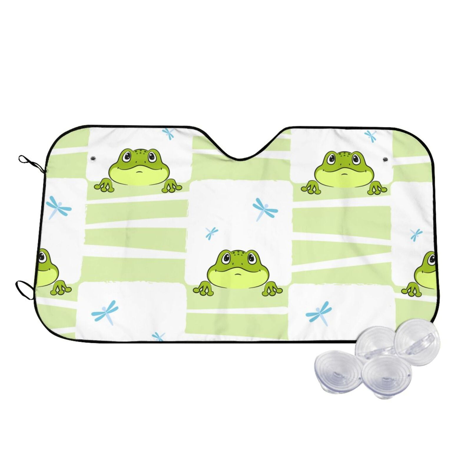 Haiem Frogs and Dragonflies Car Windshield Sun Shade - Blocks UV Rays ...