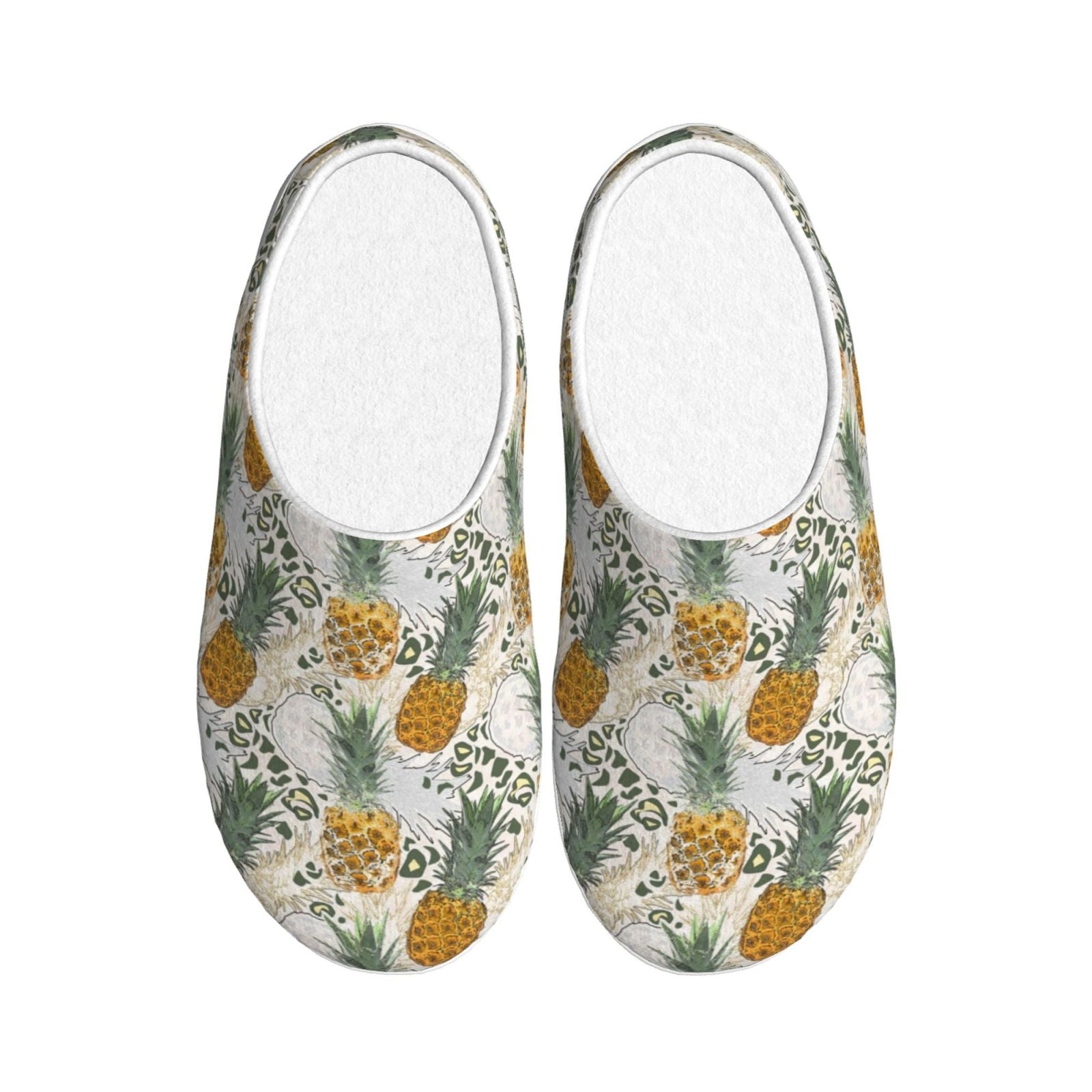 Haiem Fruit Pineapples Print Women's Fuzzy Memory Foam House Slipper ...