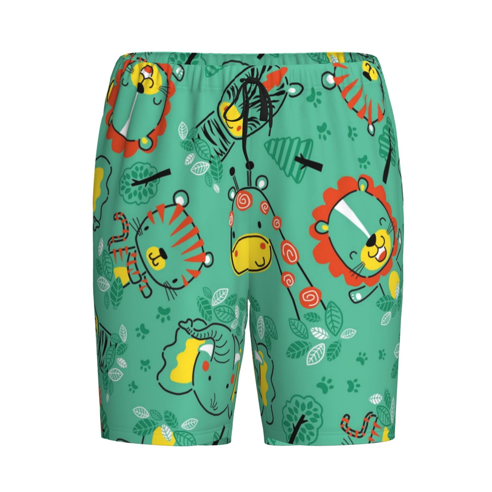 Haiem Funny Animals in Jungle Men's Pajama Short with Soft Woven Cotton ...