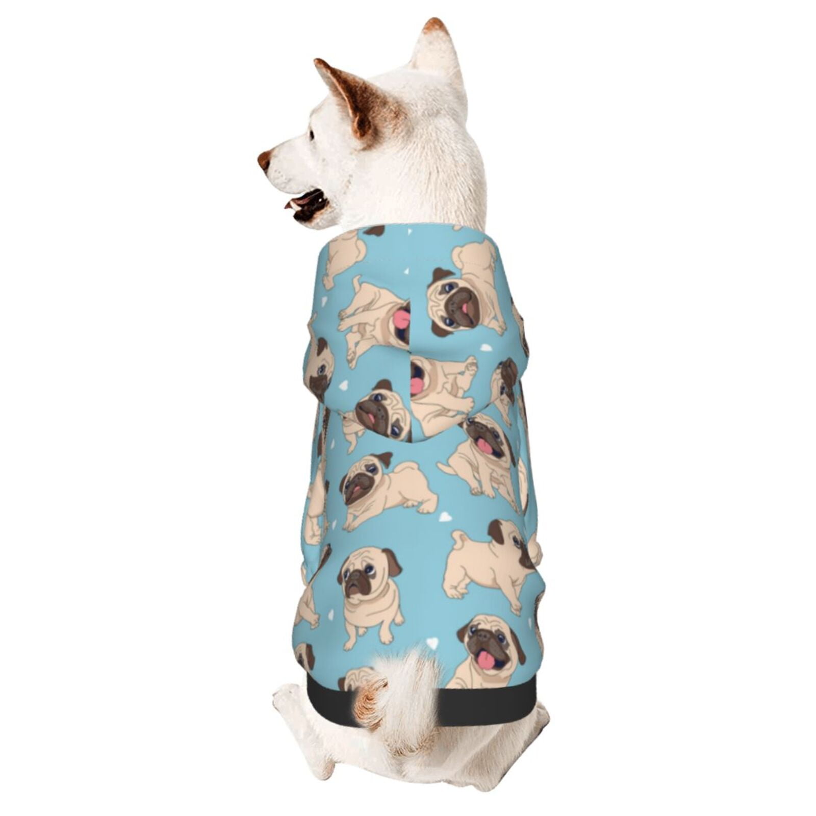 Haiem Funny Cartoon Pugs for Winter Dog Hoodie Sweatshirts with Pockets ...