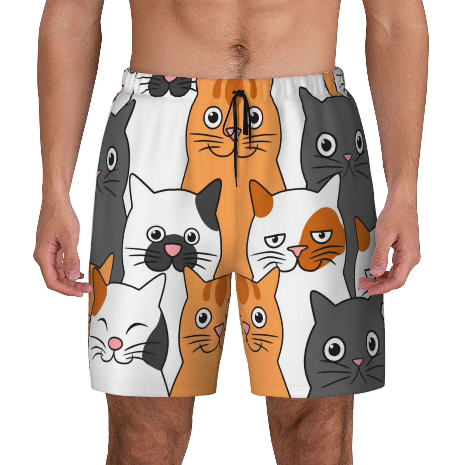 Haiem Funny Cats Mens Swim Trunks with Compression Liner 2 in 1 ...
