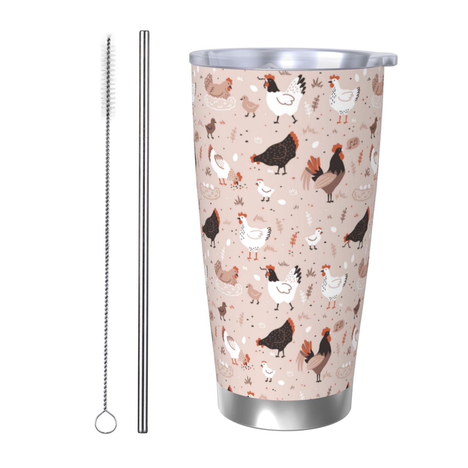 Haiem Funny Chicken Printed 20oz Straight Skinny Car Cups With ...