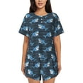 Haiem Funny Sharks Pattern Pajama Set for Women 2 Piece Lounge Set ...